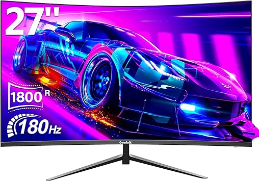 Gawfolk Monitor Gaming 180hz 27 Pulgadas Curvo, Monitor PC 165Hz Full ...