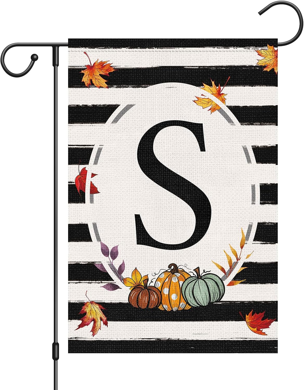 Amazon.com : Louise Maelys Monogram Letter S Fall Initial Garden Flag ...
