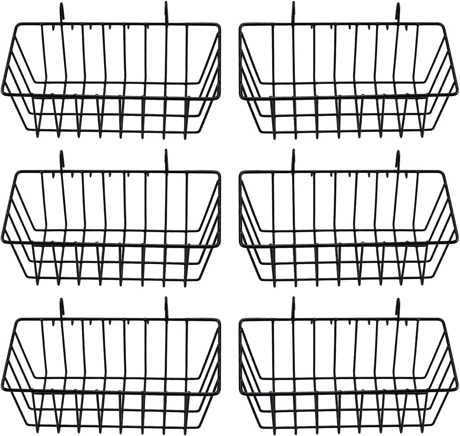 Amazon.com - Yaegoo 6 Pack Wire Baskets, Wall Grid Panel Hanging Wire ...
