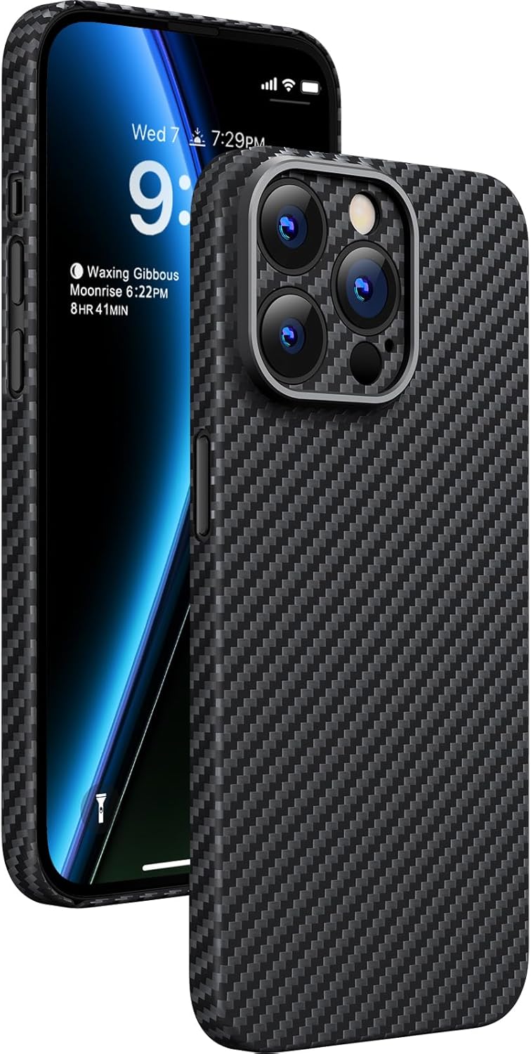 Amazon.com: memumi Real Aramid Fiber for iPhone 15 Pro Thin Case ...