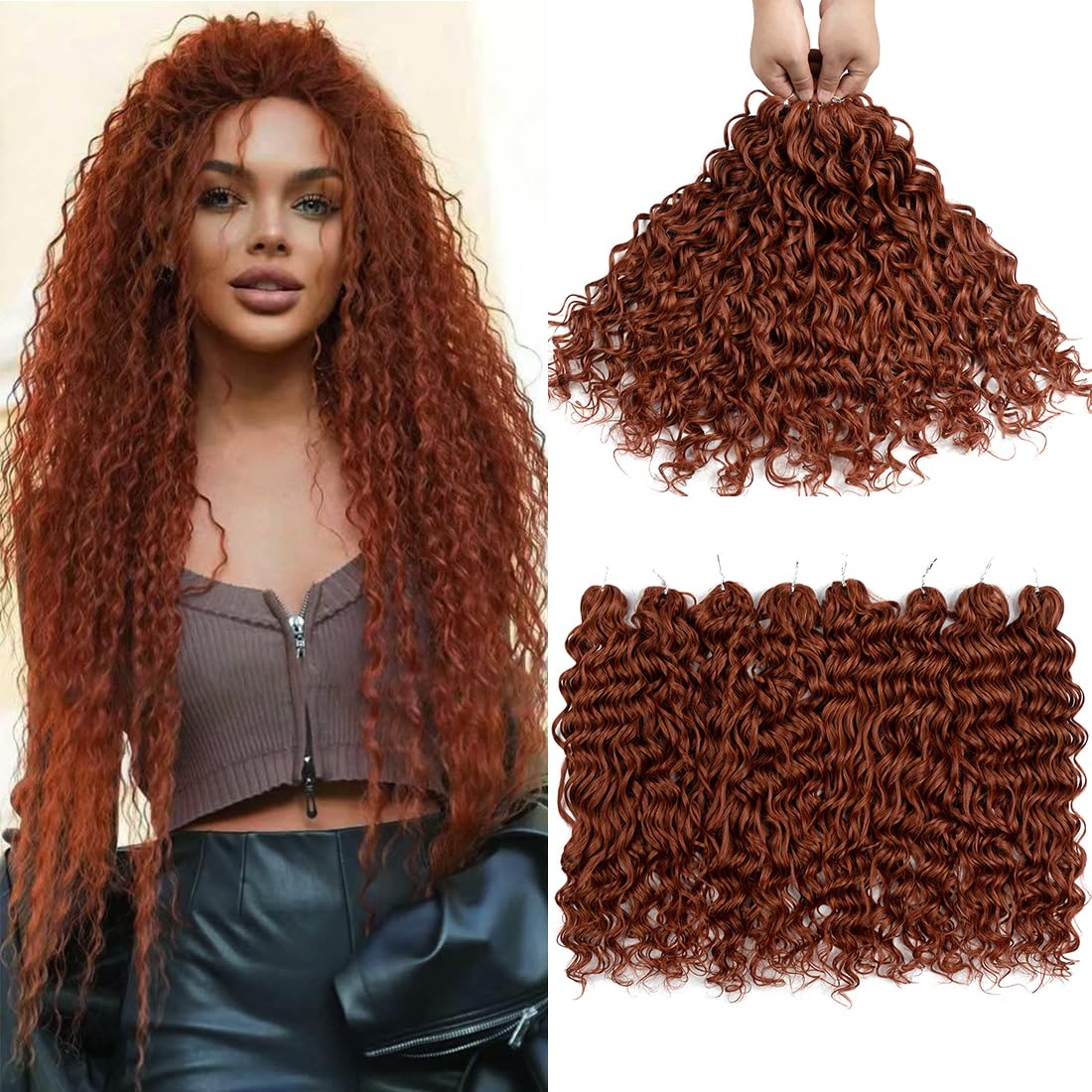 Amazon.com : 20 Inch Soft Ocean Wave Crochet Hair Extensions 8 packs ...