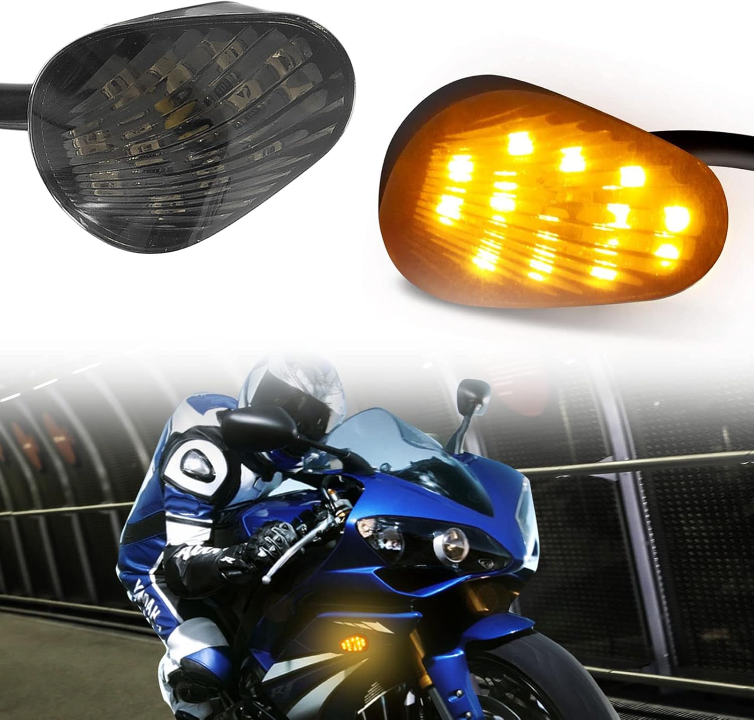 Amazon.com: Flush Mount Motorcycle Turn Signal Smoked LED Indicator ...