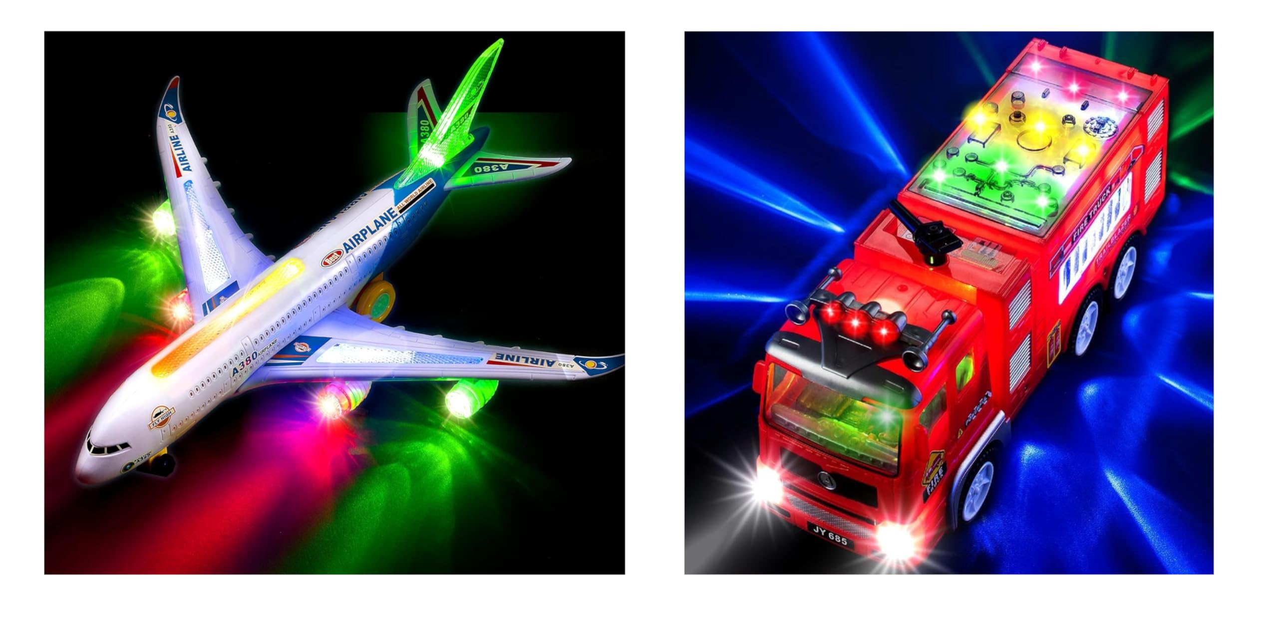 Amazon.com: Zetz Brands Fire Truck and Airplane Toy : Toys & Games