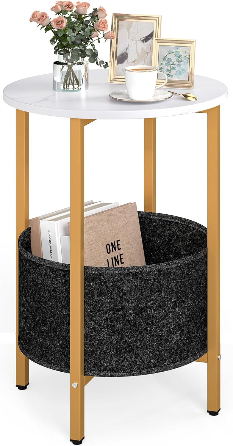 Amazon.com: Giantex Round End Table, Small Side Table with Removable ...
