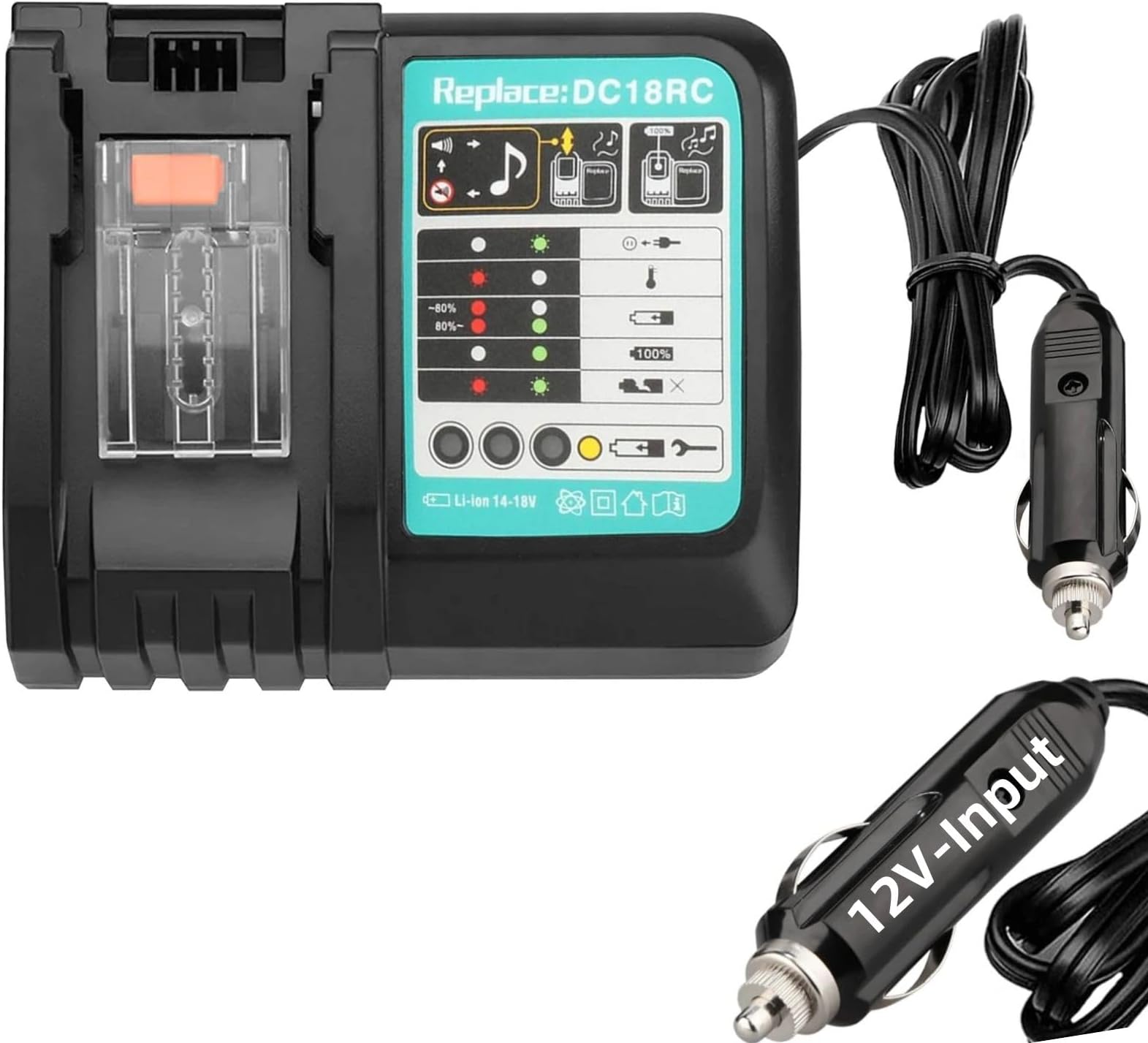 DC18RC Charger for Makita 18V14.4VBattery,Replacement for Makita ...