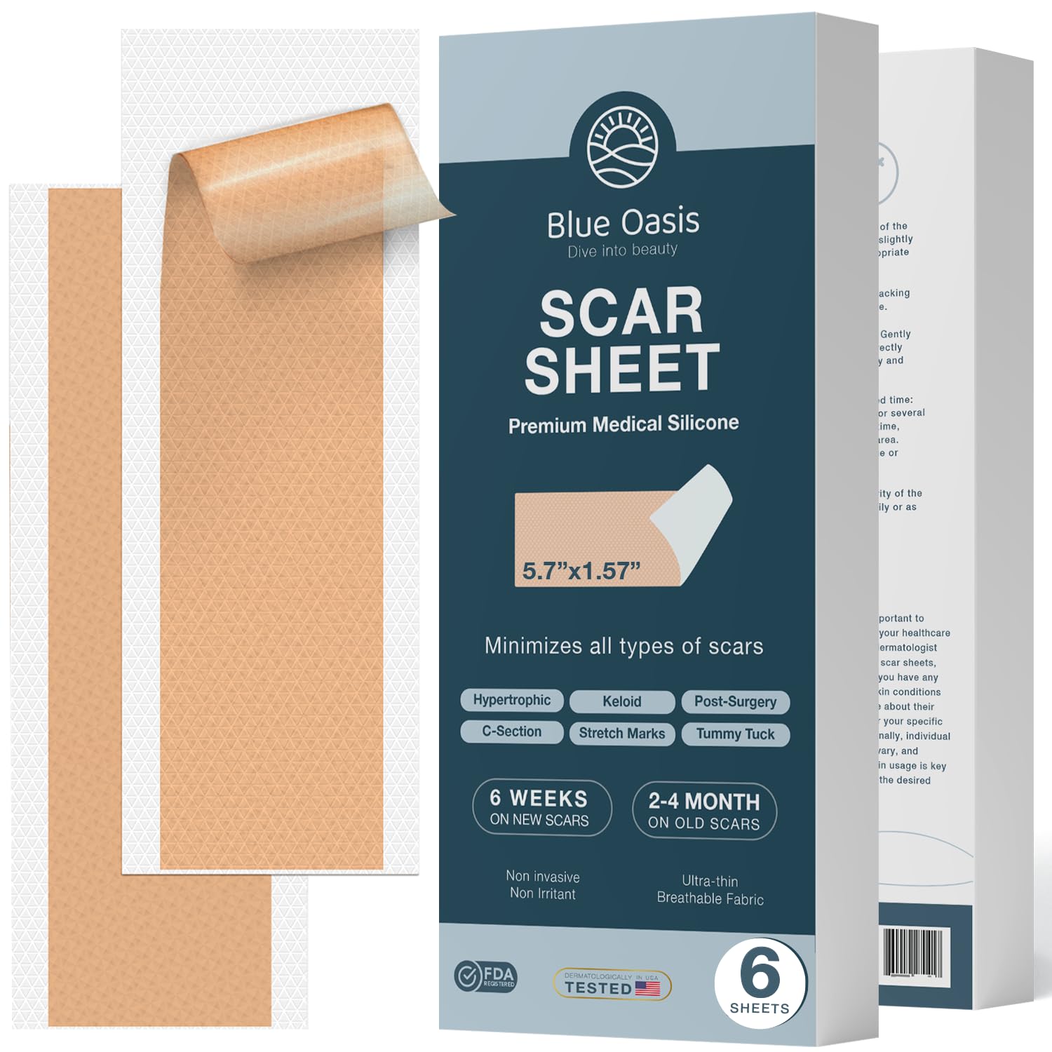 Amazon.com: Silicone Scar Sheets Tape, Strips for Scars, C-Section ...