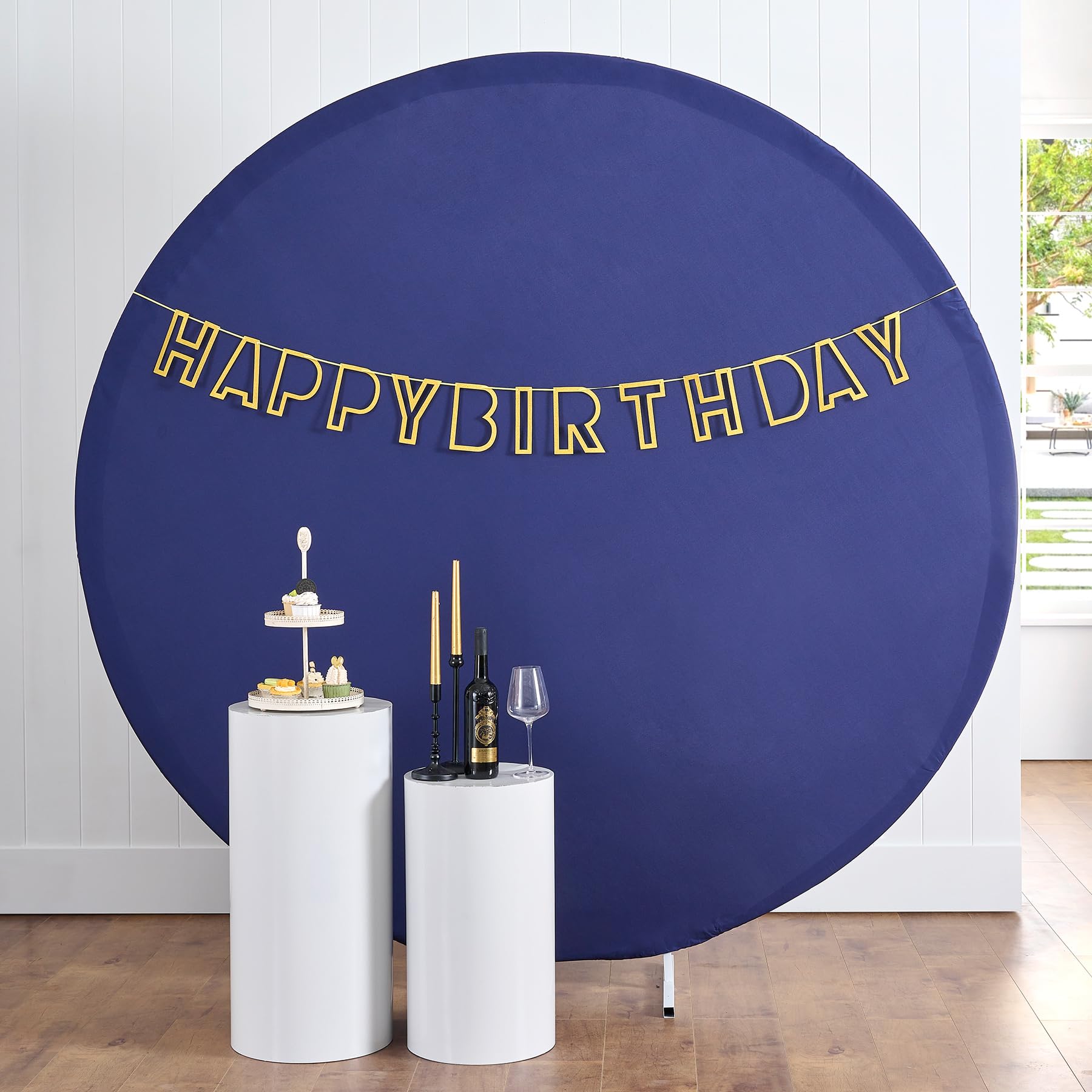 Snapklik.com : 65FT Navy Blue Round Backdrop Covers Circle Backdrop ...