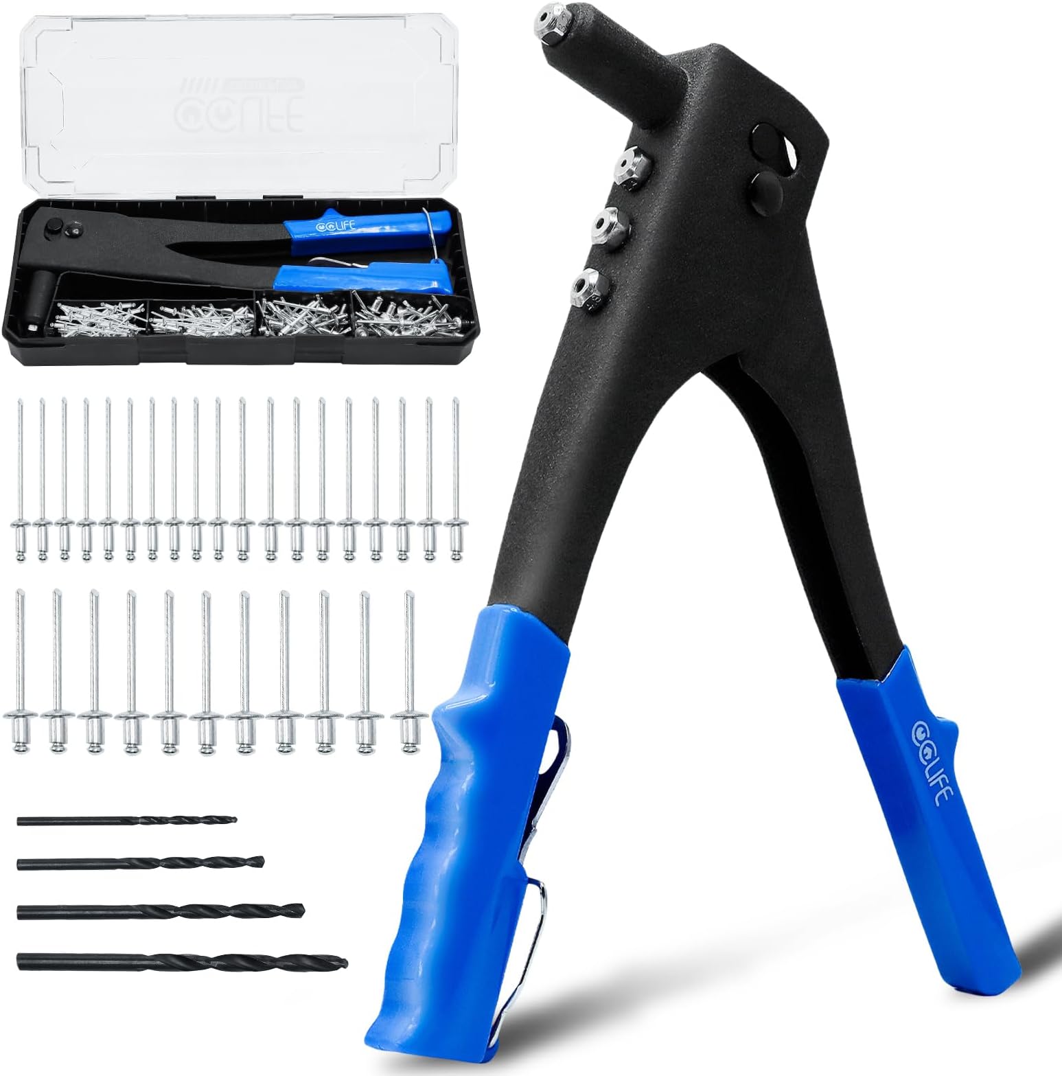 KLRStec® Professional Nietenzangen Set inkl. 120 Nieten und 4 HSS ...