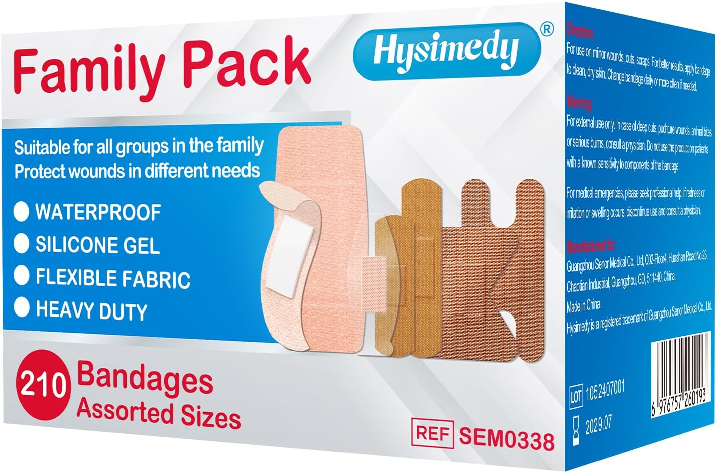 Amazon.com: Hysimedy Adhesive Assorted Bandages Variety Pack 210 Counts ...