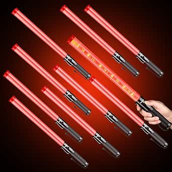 Amazon.com: HiGiant 10 Pack 21 Inches LED Traffic Control Baton, Red ...