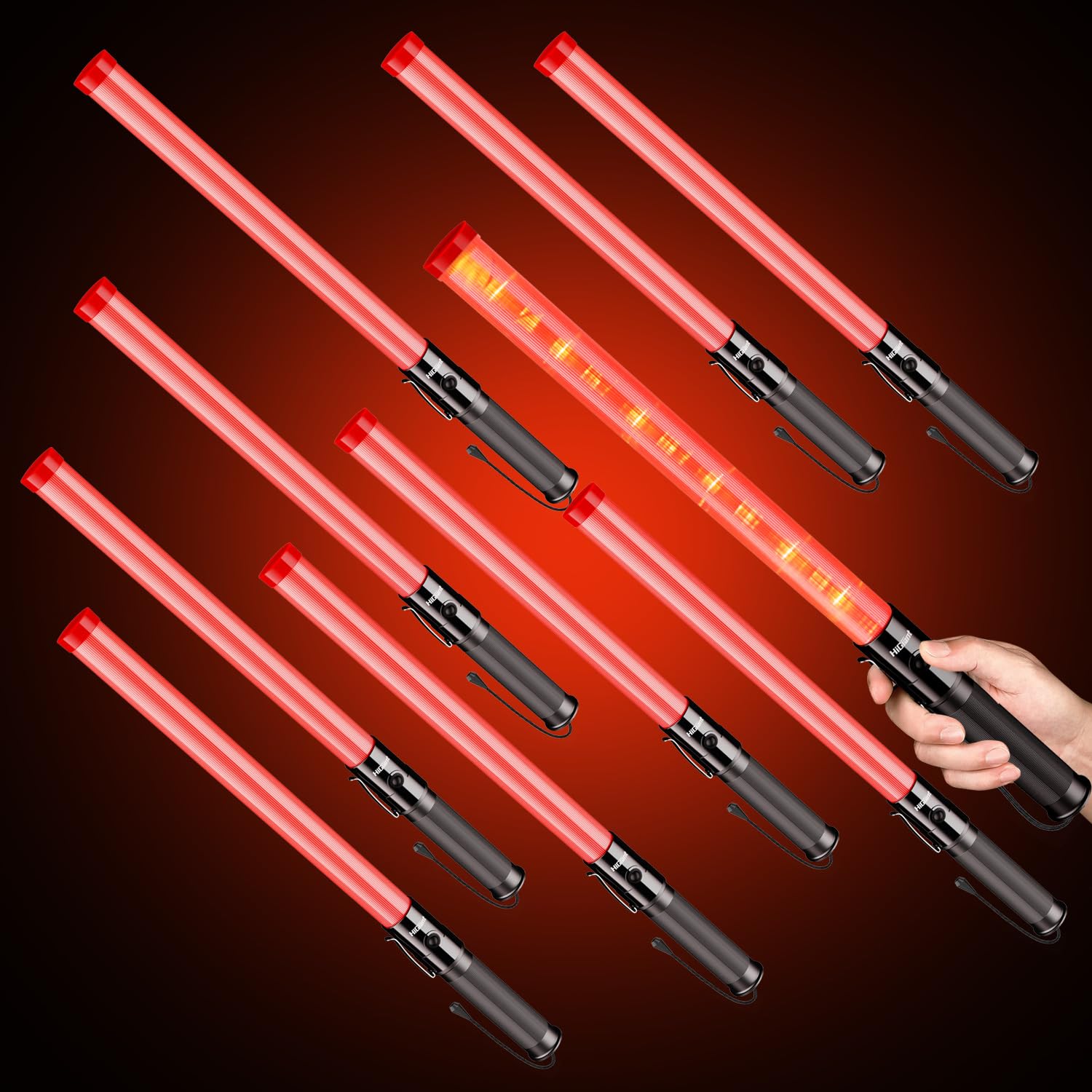 Amazon.com: HiGiant 10 Pack 21 Inches Traffic Wand, LED Traffic Control ...
