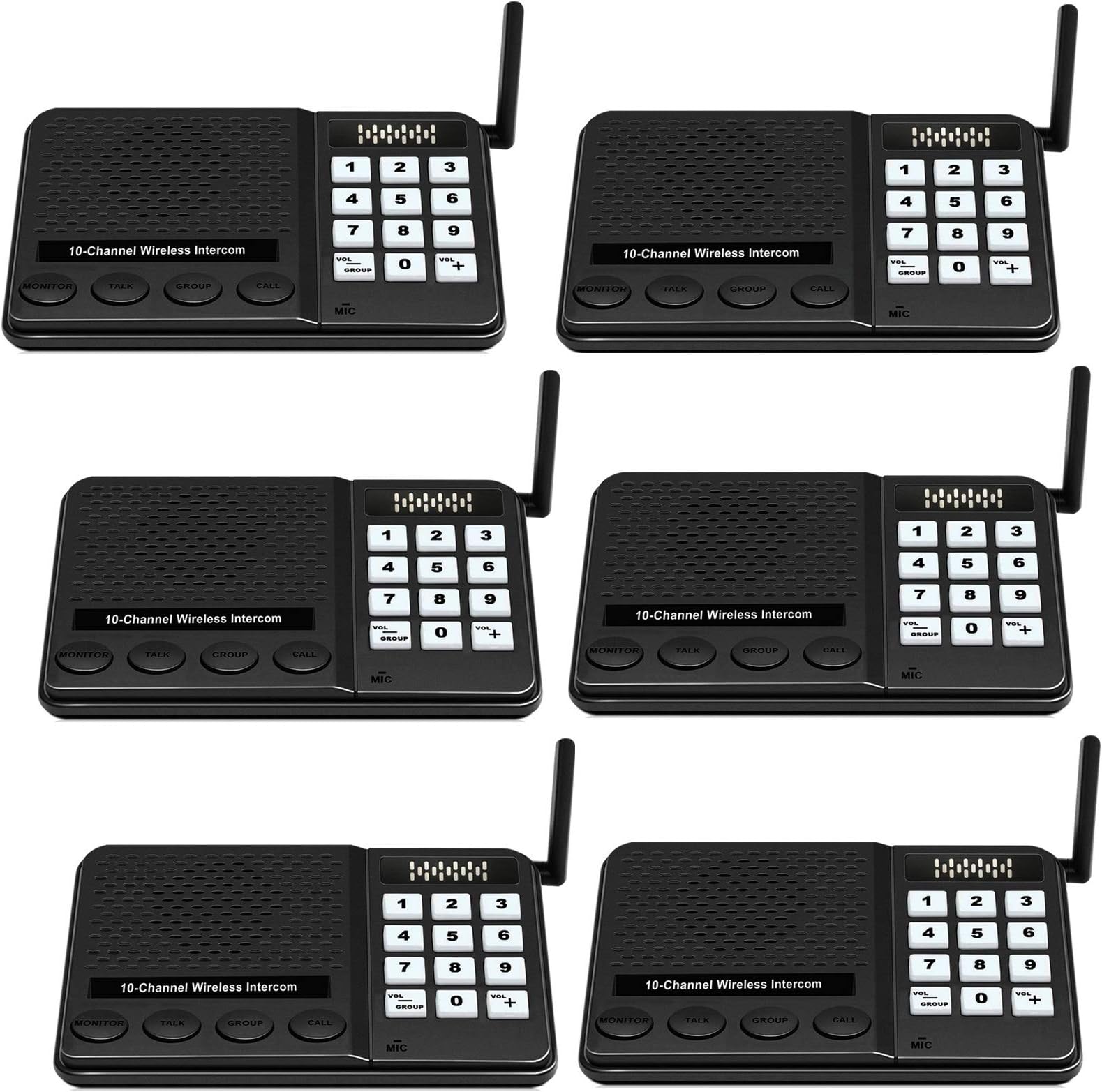 Amazon.com: GLCONN 6 Pack Wireless Intercoms - Long Range 1 Mile, 10 ...
