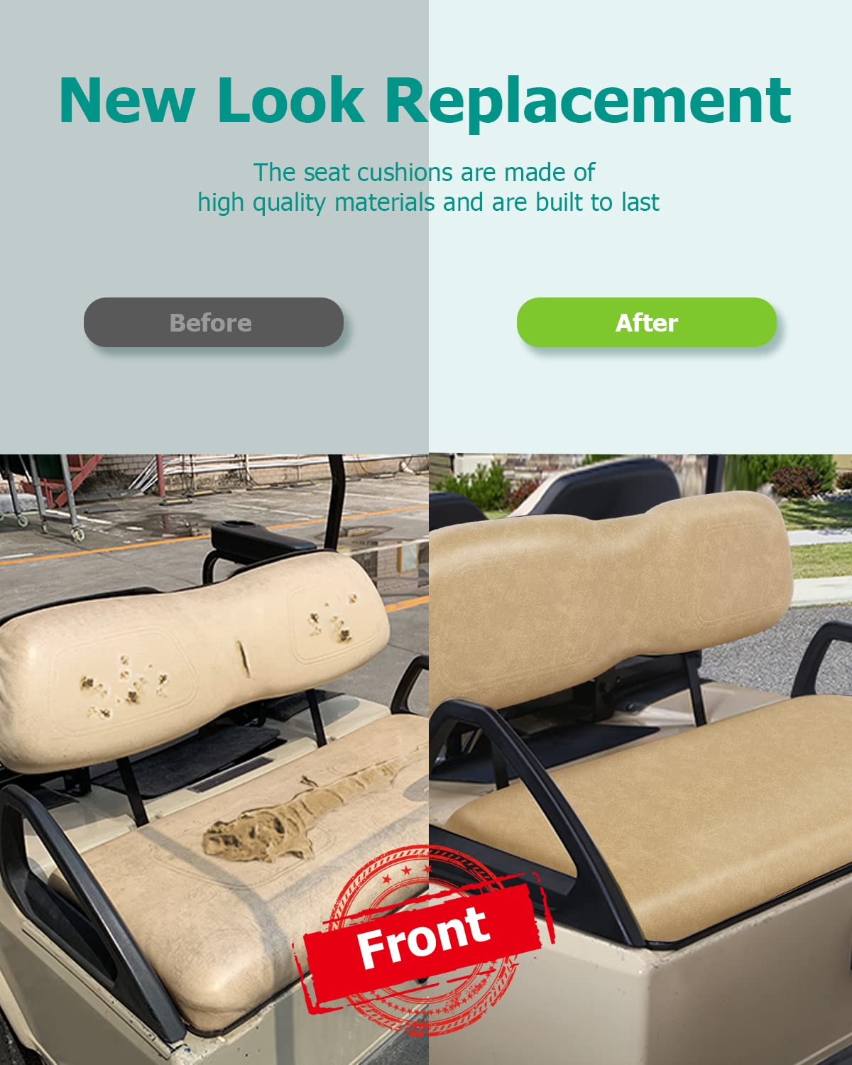 ILVGOLF Front Seat Replacement Cushions for Club Car DS, Golf Cart ...