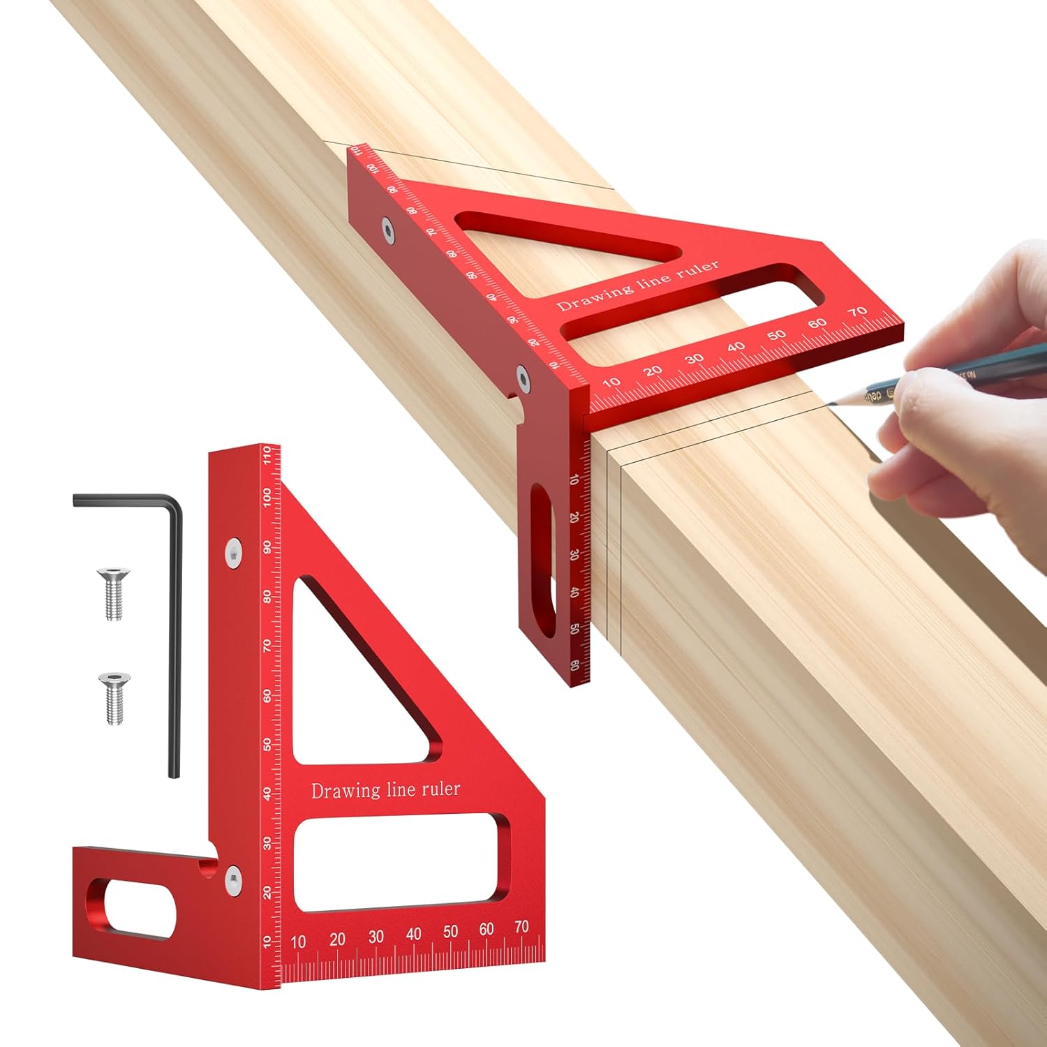Cverny 3D Multi-Angle Measuring Ruler, High Precision 45/90 Degree ...