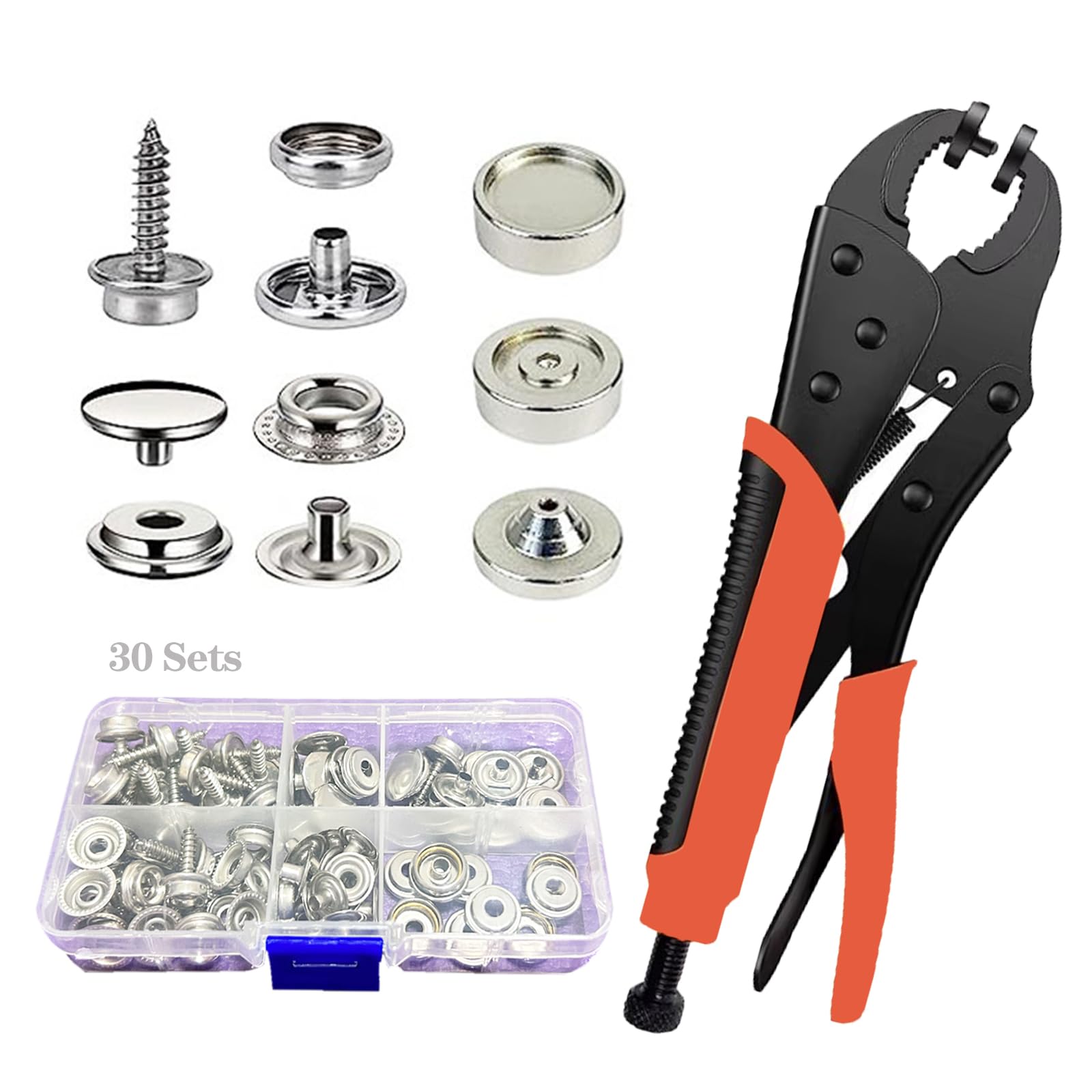 Amazon.com: FUZHIJIA 114pcs Snap Fasteners Tool Adjustable Snap Setter ...
