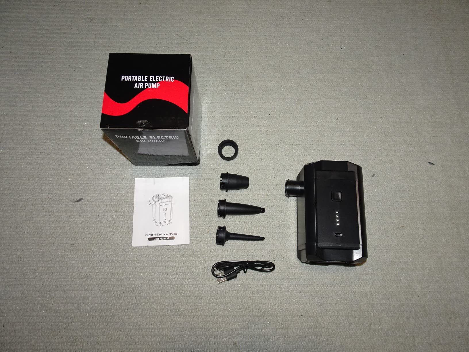 Amazon.co.jp: EagleStone エアーポンプ 電動ポンプ 空気入れ 空気抜き 5000mAh電池 50分使用時間 USB充電式 6mm 10mm 16mmサイズの3種類ノズル ...