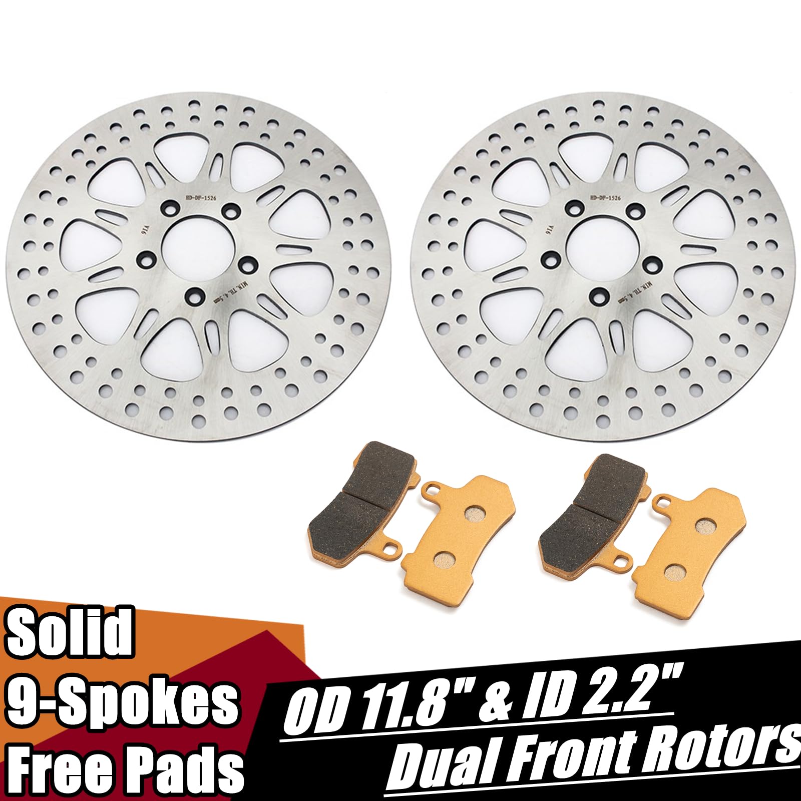 Harley Touring Brake Pads Front Brake Rotors & Pads Kit For Harley ...