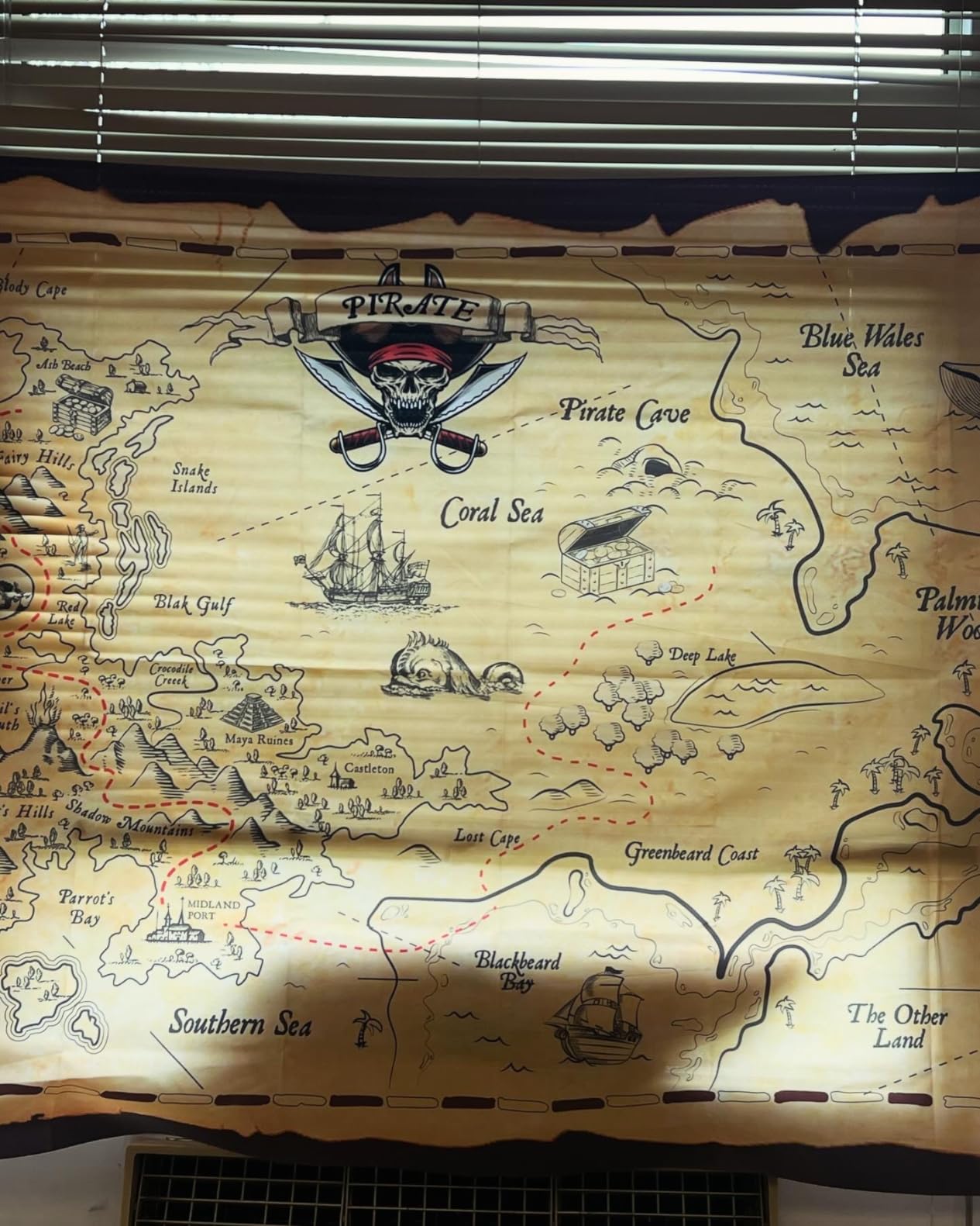 Amazon.com : Pirate Treasure Map Backdrop Background Island Treasure ...
