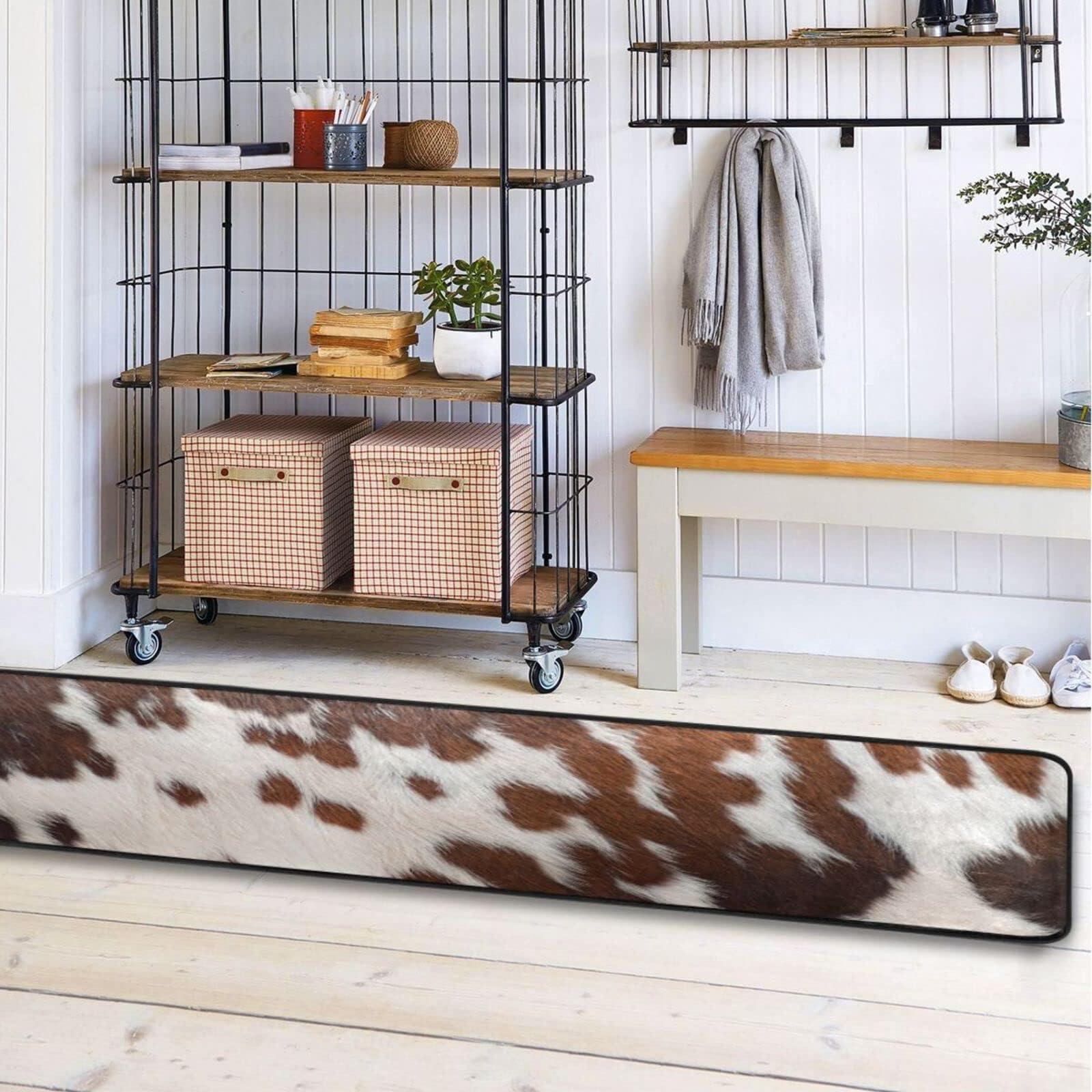 Amazon.com: DAOPUDA Cowhide Rug for Living Room, Hallway - Brown Cow ...