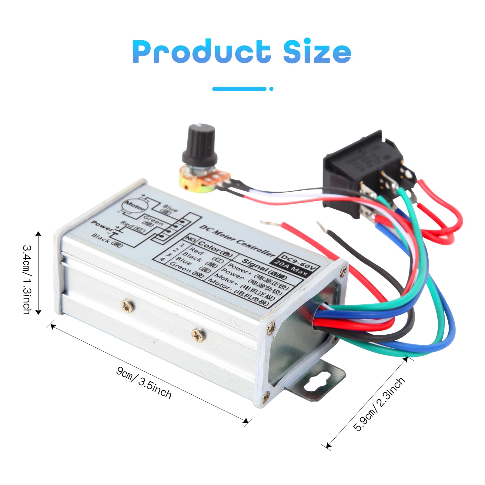 Snapklik.com : PWM DC Motor Speed Controller, DC 9V-60V & 10A Rated ...