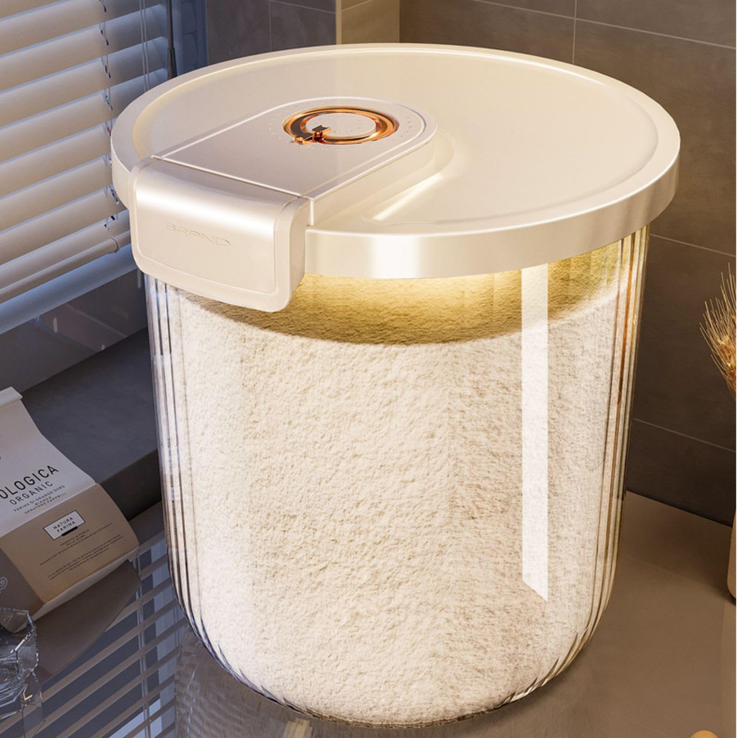 Amazon.com: Airtight Flour Storage Containers with Lid, Rice Container ...