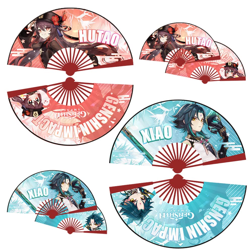 Ocdslygb 2 Pieces Anime Folding Fans Silk Cloth Handheld Fans ...