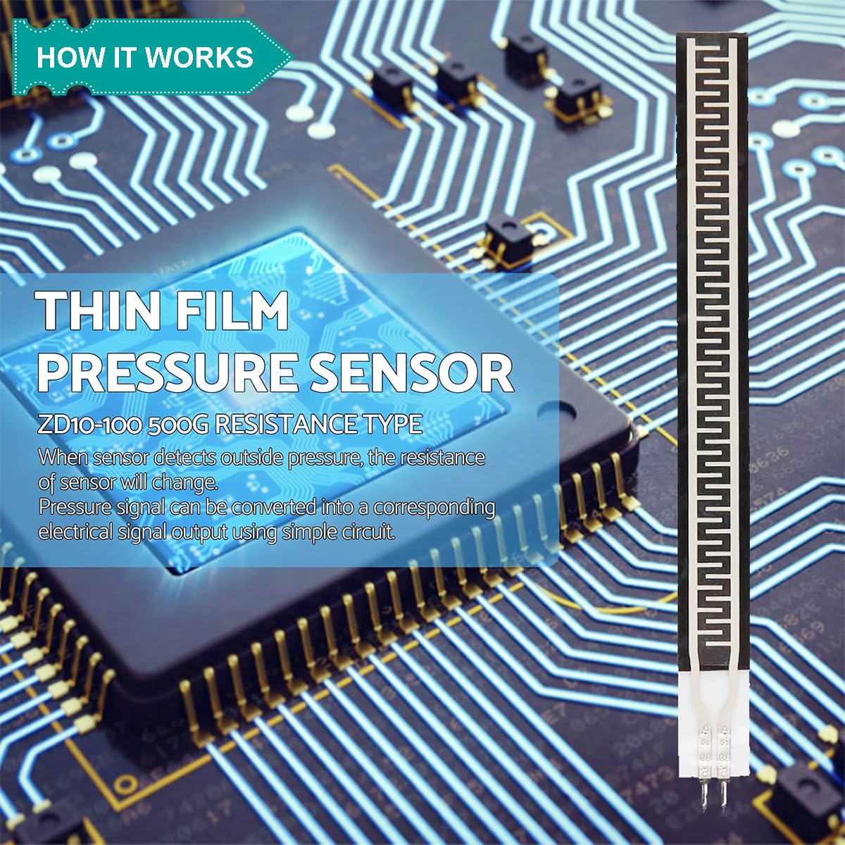 Snapklik.com : DAOKAI Thin Film Pressure Sensor ZD10-100 Resistance ...