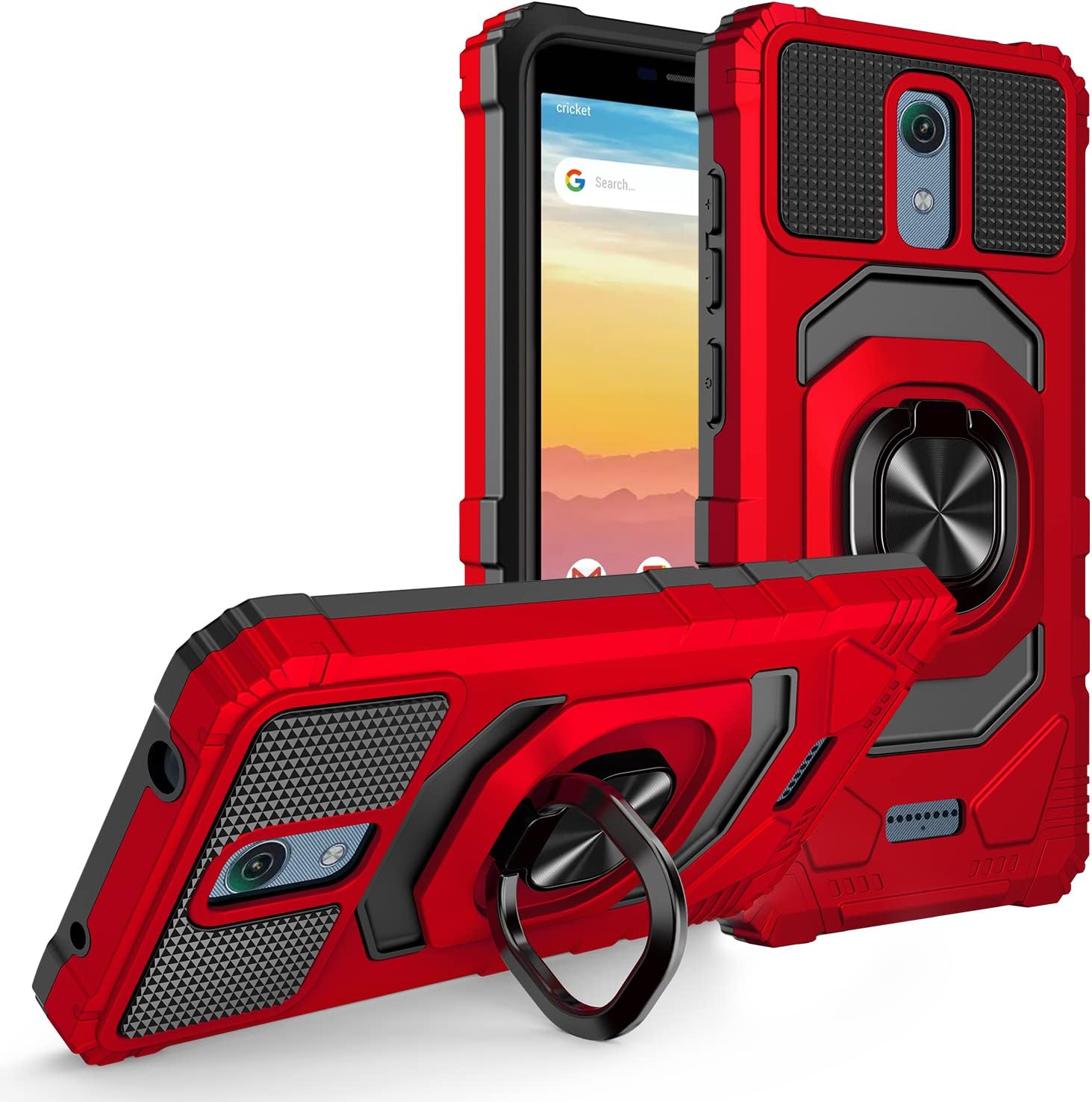 Amazon.com: Tempered Glass + Lining Hybrid Protective Case Phone Cover ...