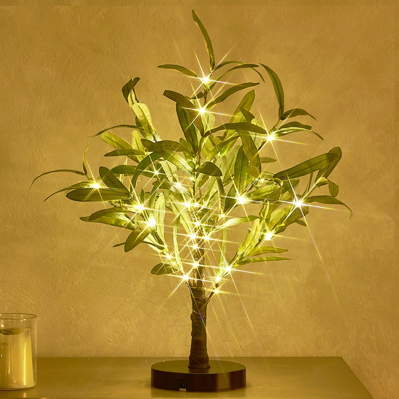 Amazon.com: Hairui Lighted Small Olive Tree Battery Operated or USB ...