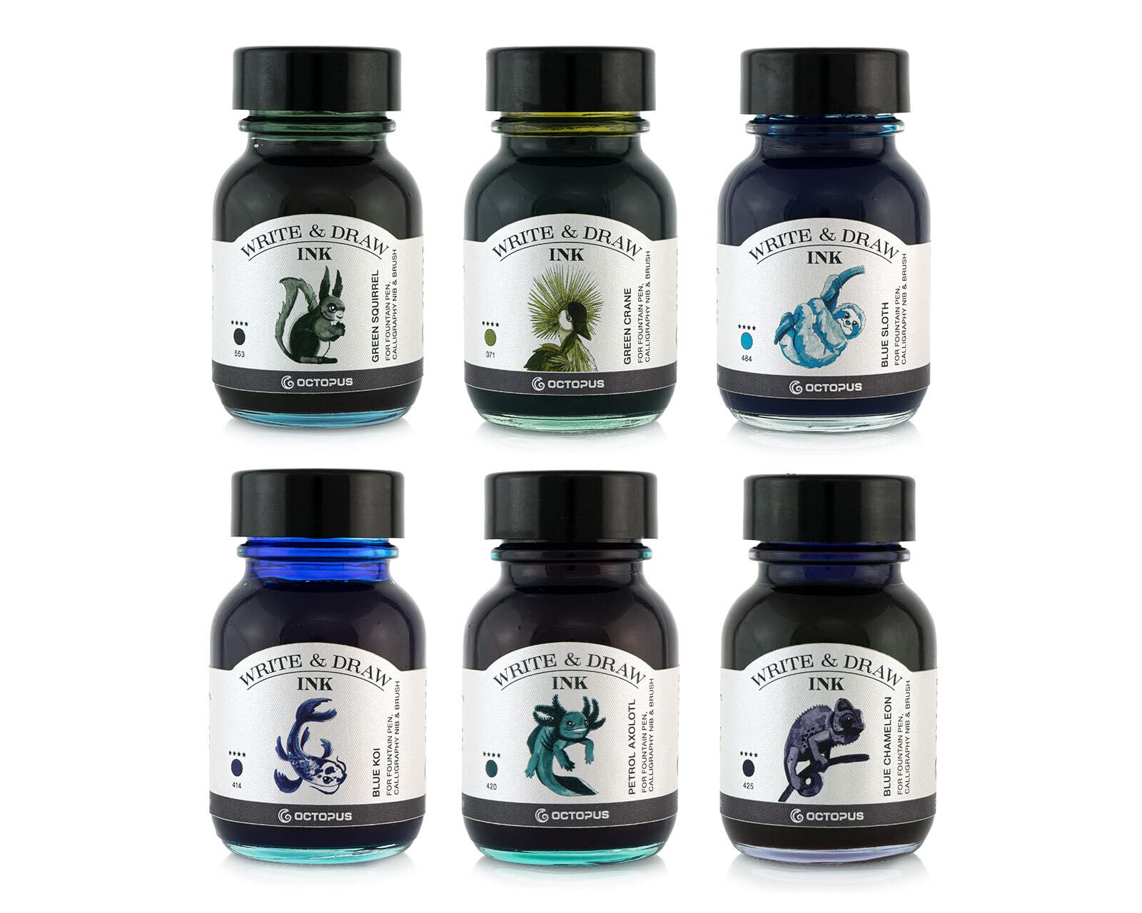 Octopus Write and Draw Ink Set RIVER, Waterproof Ink for Writing and ...