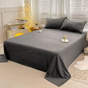 Amazon.com: Zhiyuan Solid Minky Dot Bed Sheet Warm Velvet Fleece ...