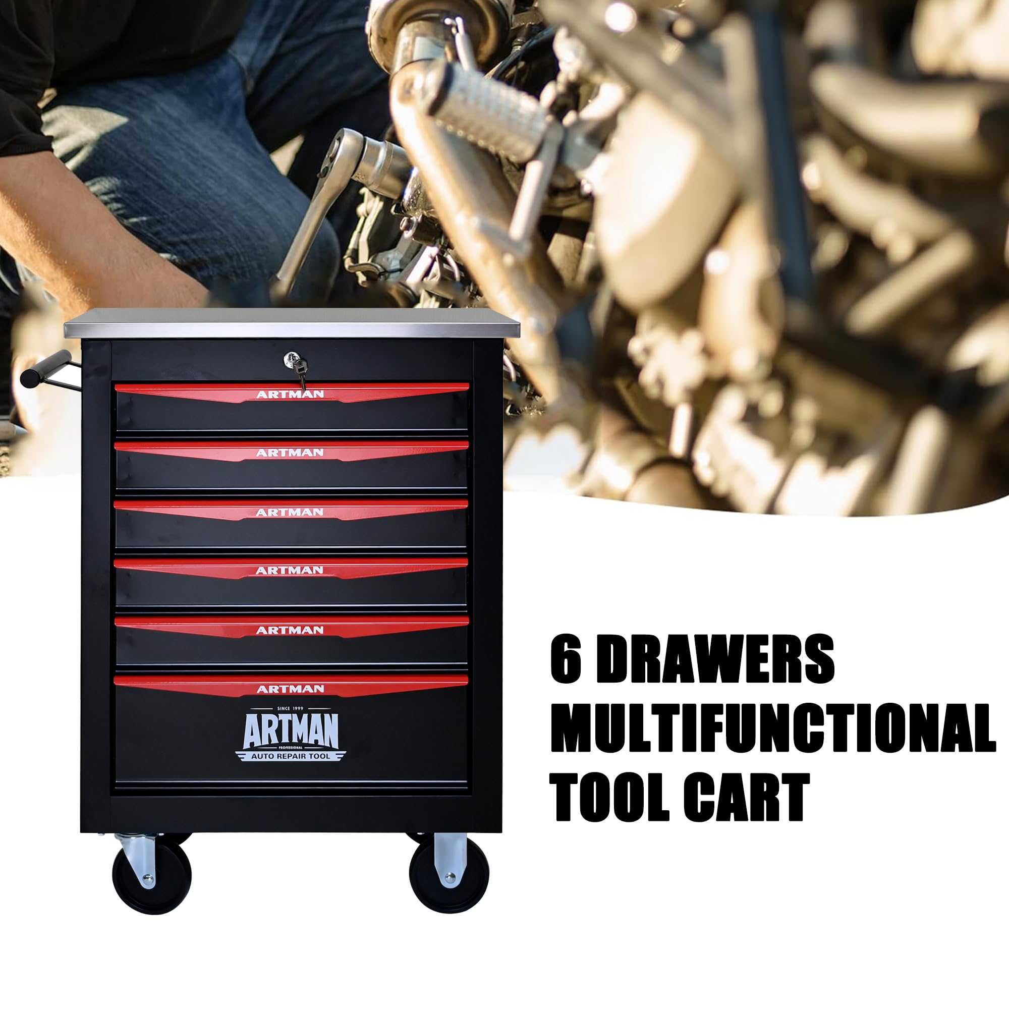 Snapklik.com : Nifoti 6 Drawers Tool Cart On Wheels,Multifunctional ...