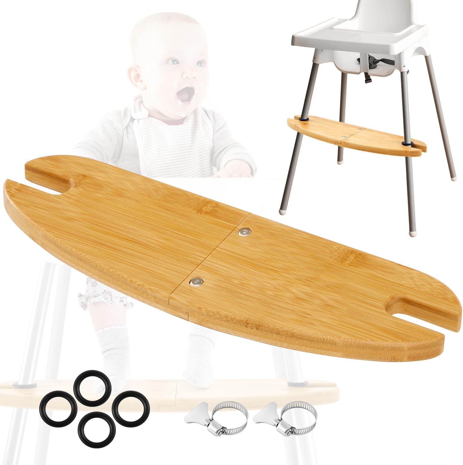 Amazon.com: ECOGREDA Baby Bamboo High Chair Accessories Compatible with ...