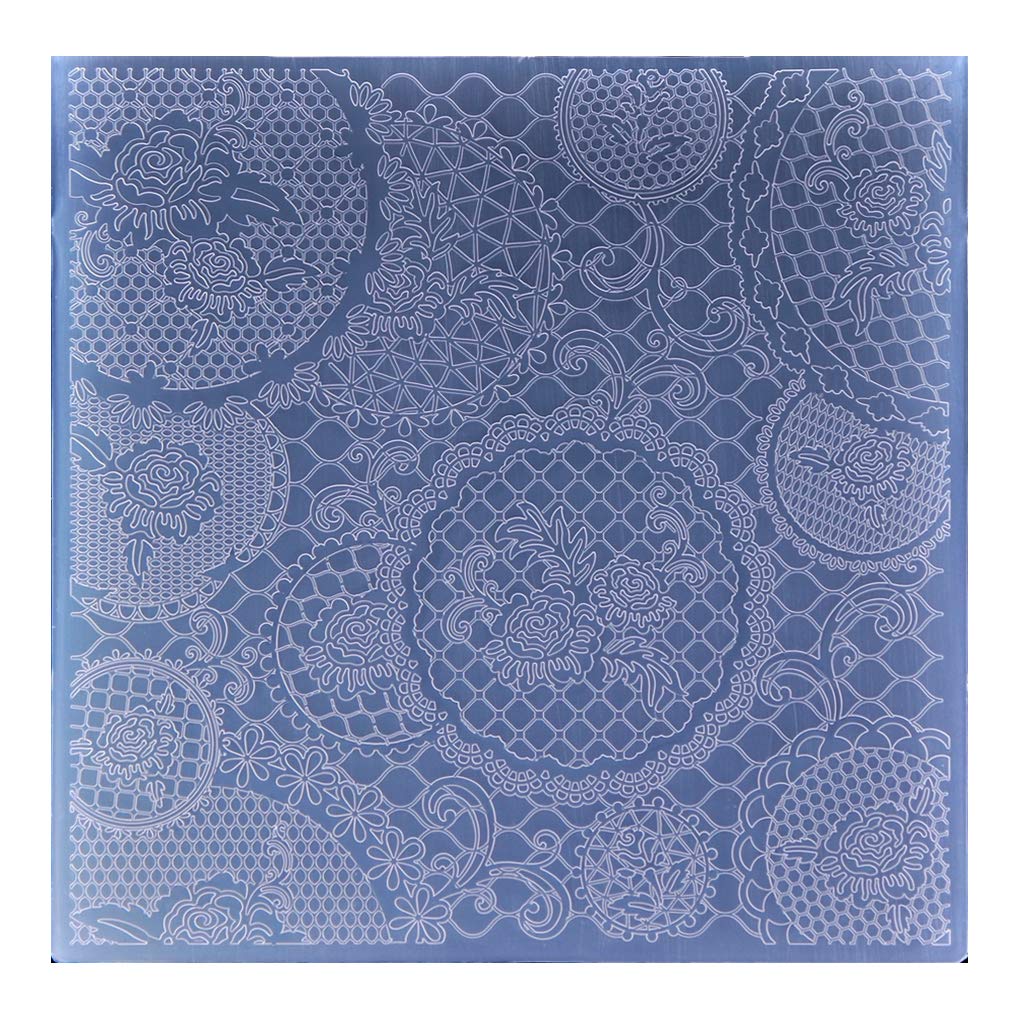 Amazon.com: KWELLAM Large Size Flowers Lace Plastic Embossing Folders ...