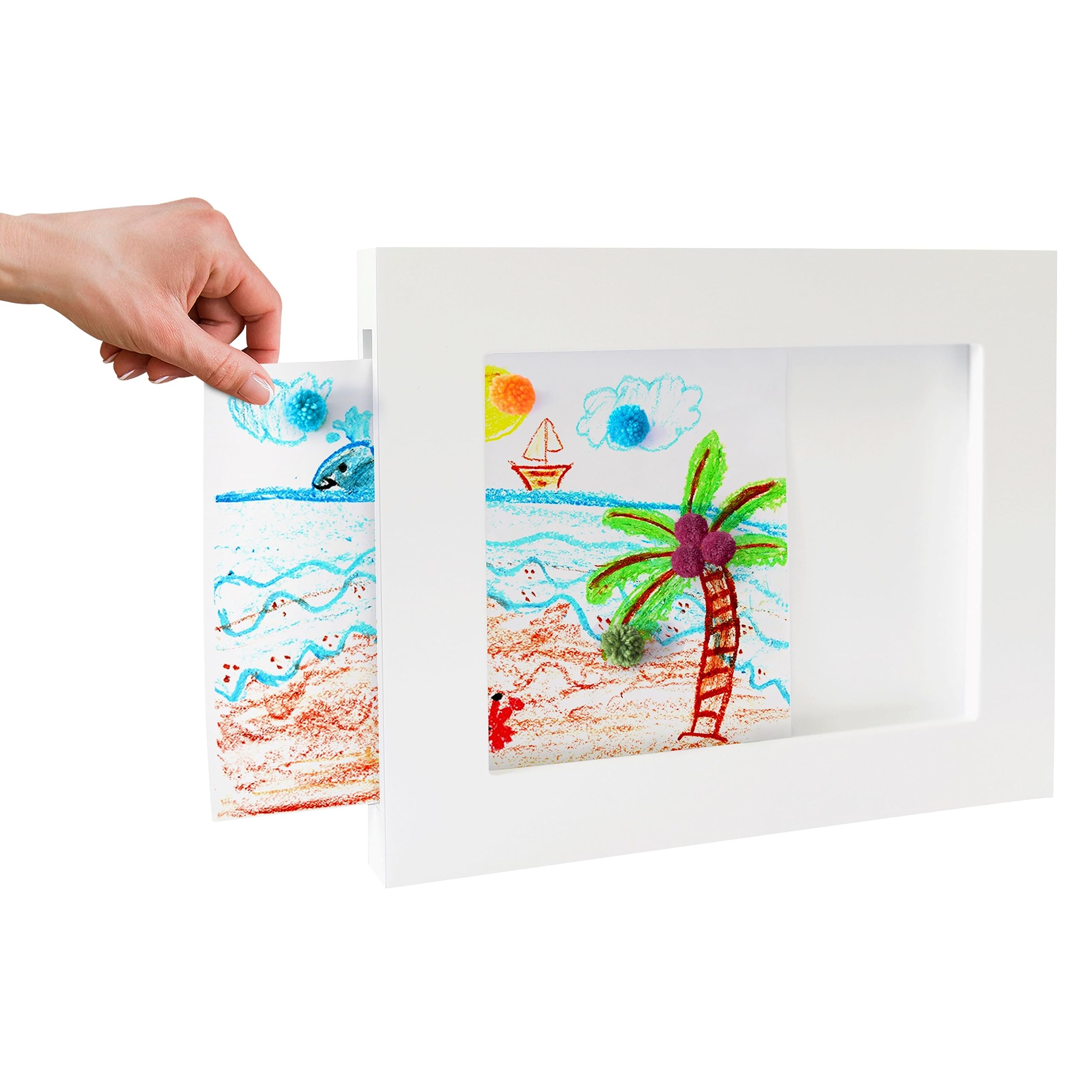 Americanflat Slide In Kids Art Frame with 8.5x11 Picture Frame Opening ...