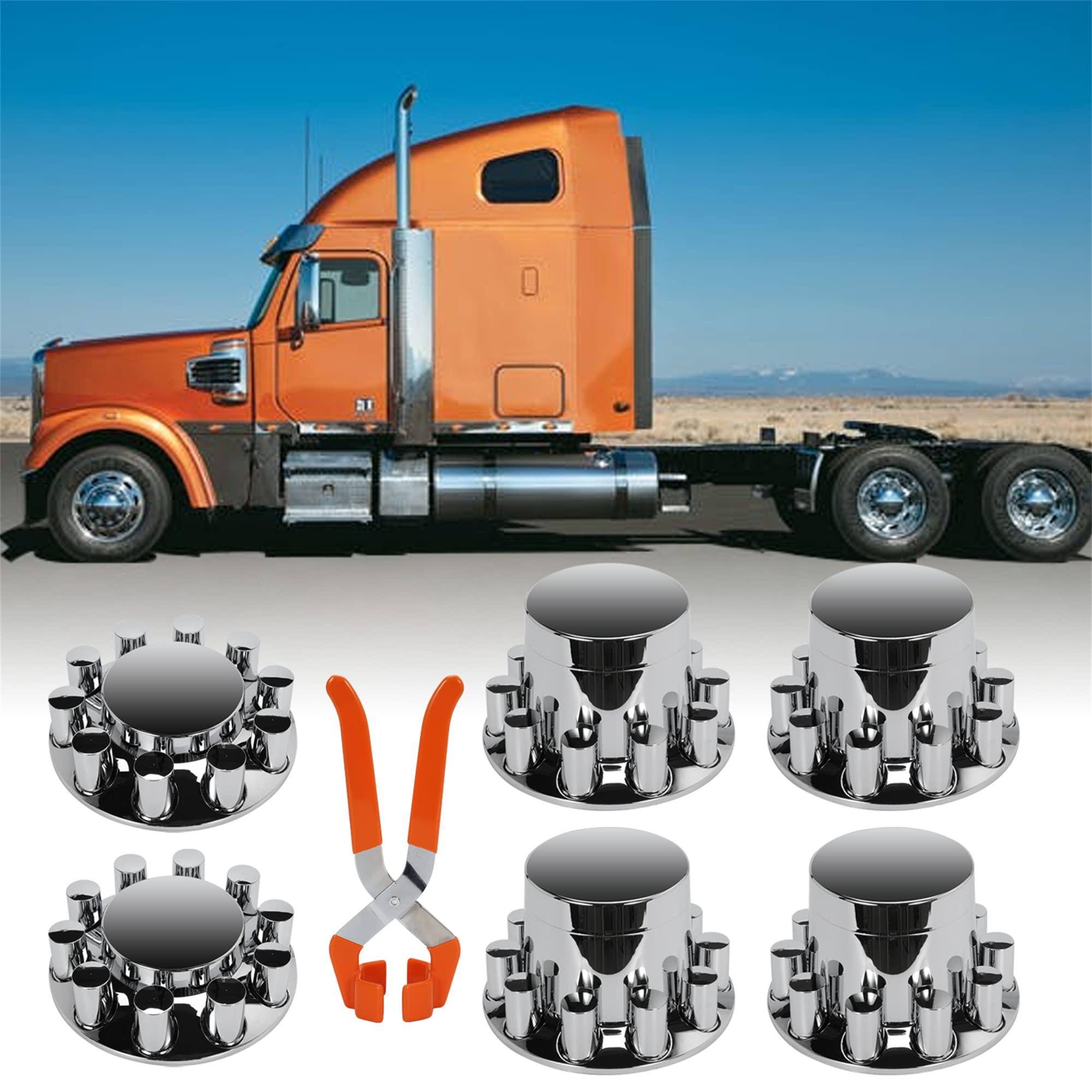 Snapklik.com : Front And Rear Axle Wheel Cover Kit ABS Flat Top 33 MM ...