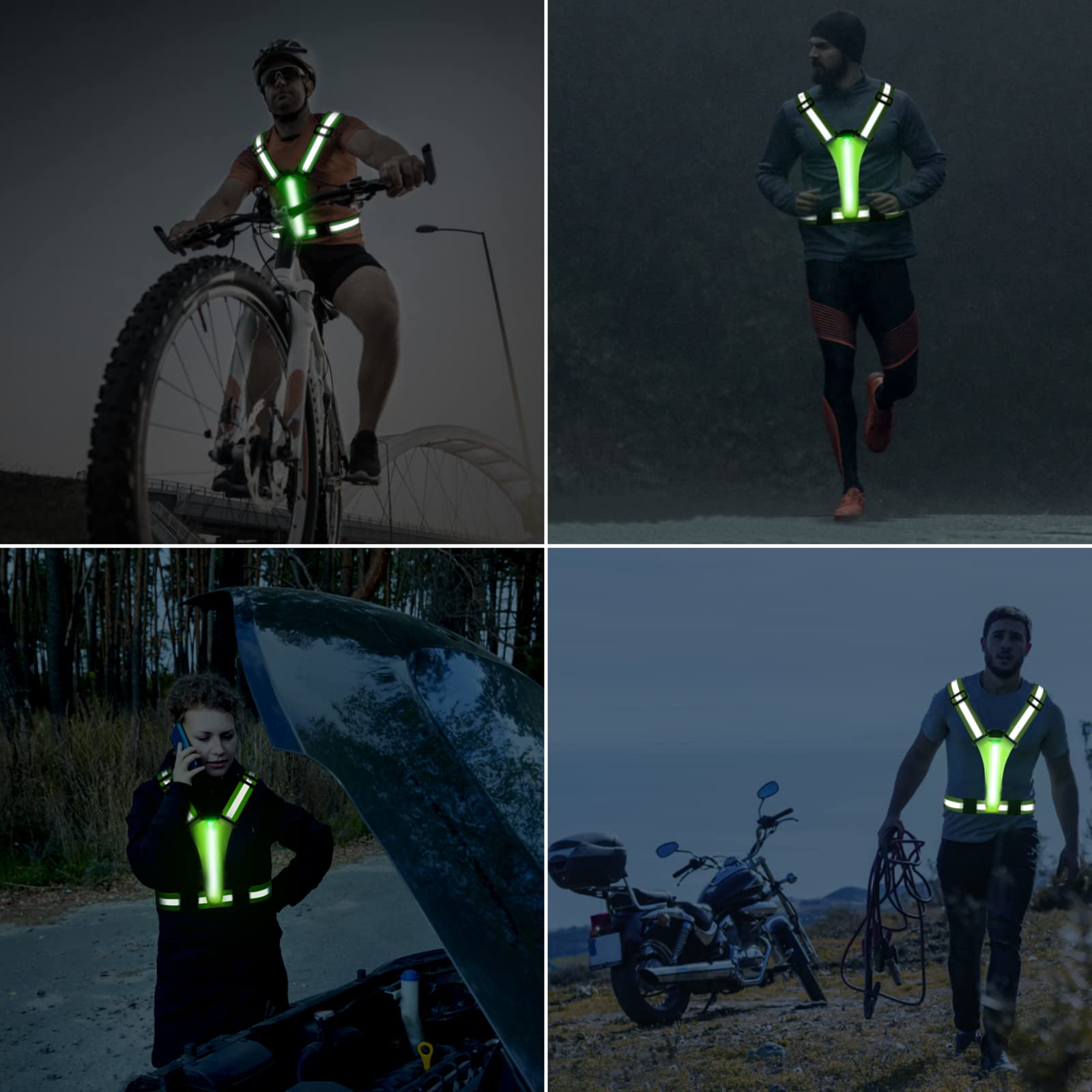 Snapklik.com : LED Running Vest, High Visibility Reflective Vest For ...