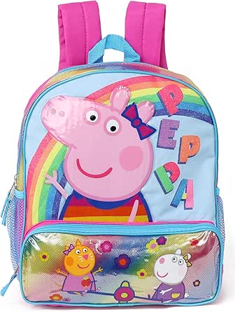 Peppa Pig Rainbow Sparkle Full Size Backpack (Rainbow) : Amazon.com.au ...