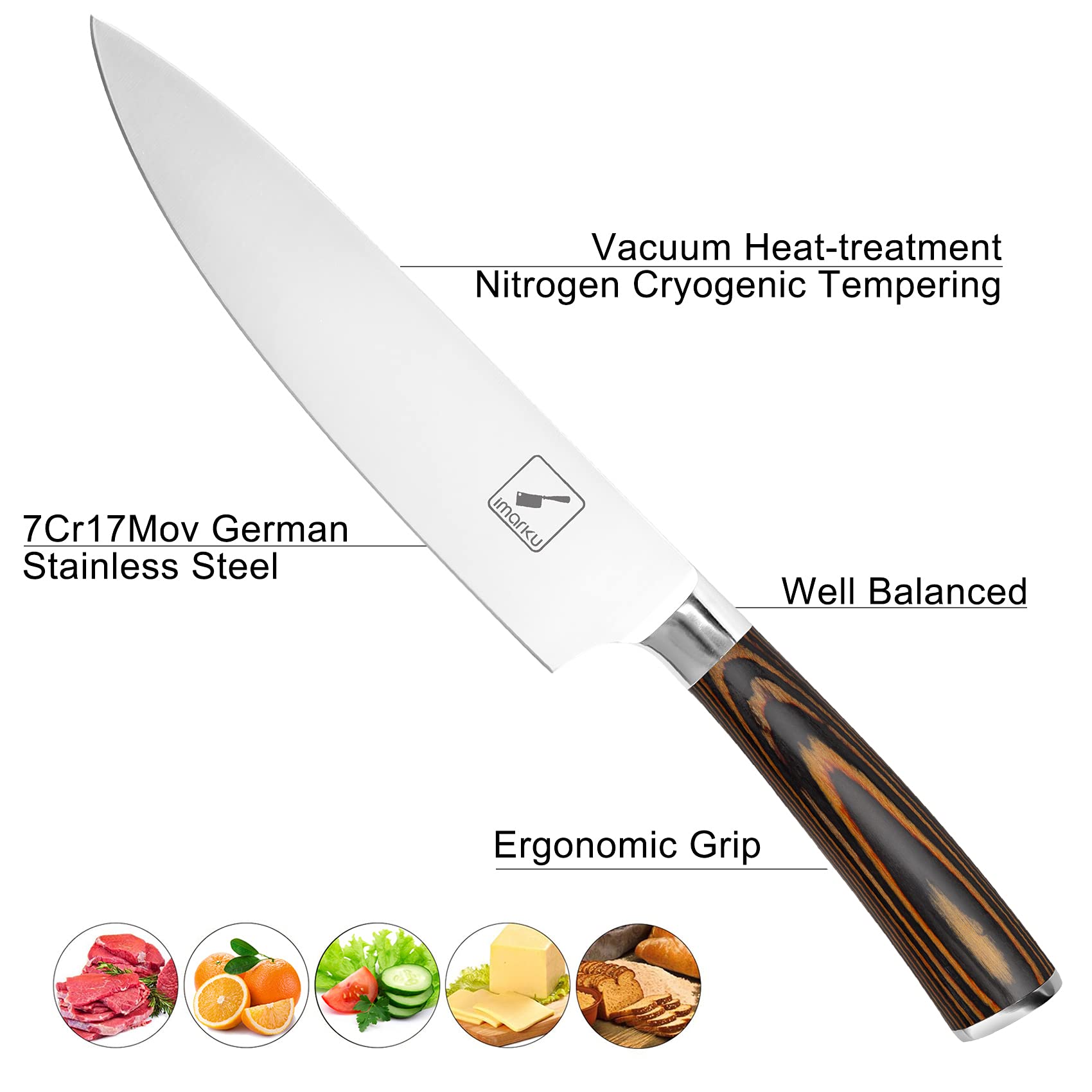 Snapklik.com : Imarku Chef Knife - Pro Kitchen Knife 8 Inch Chefs ...