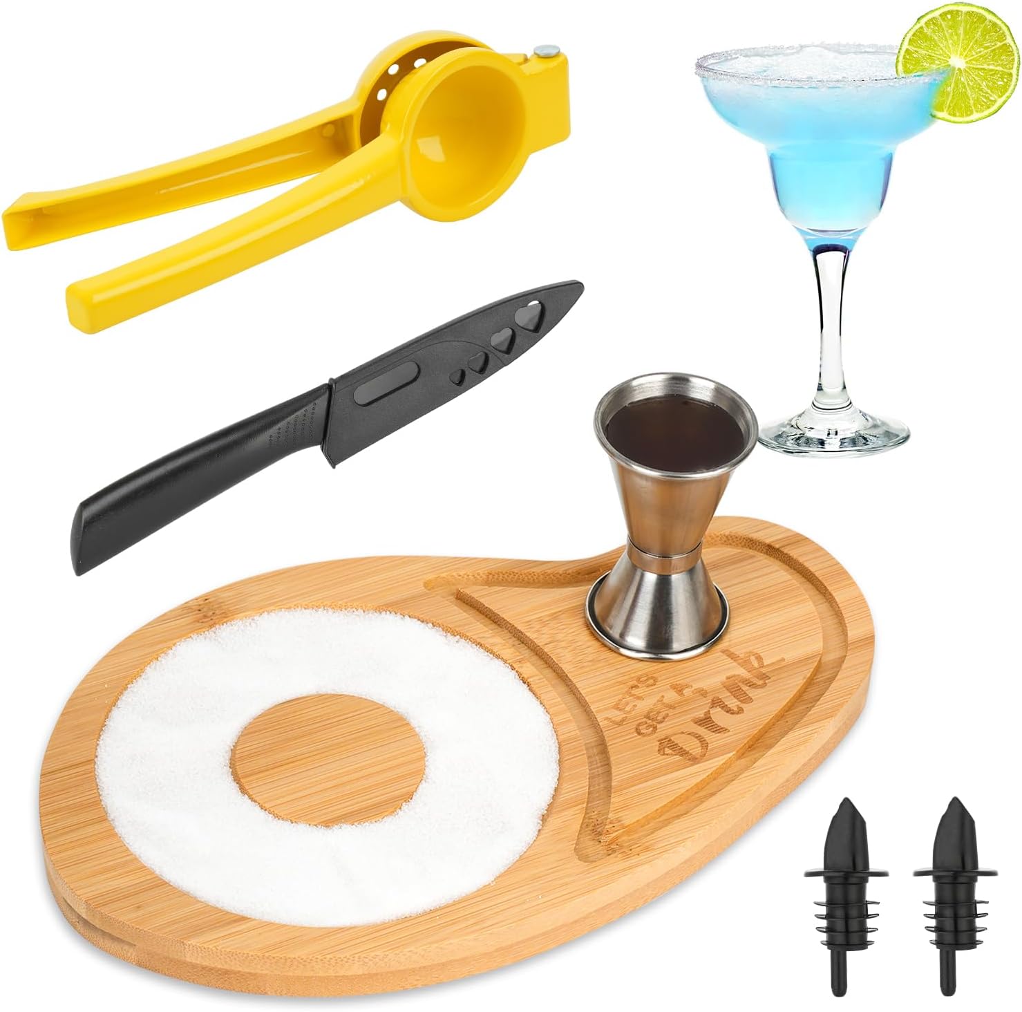 Amazon.com | Margarita Salt Rimmer Set – Bamboo Sugar Rimmer for ...