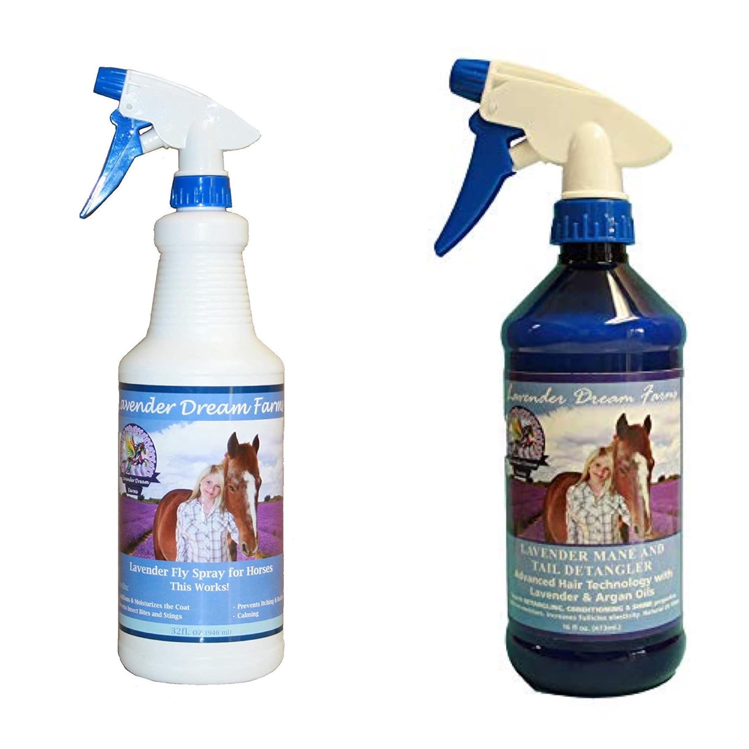 Amazon.com: Natural Lavender Fly Spray for Horses + Mane Detangler ...