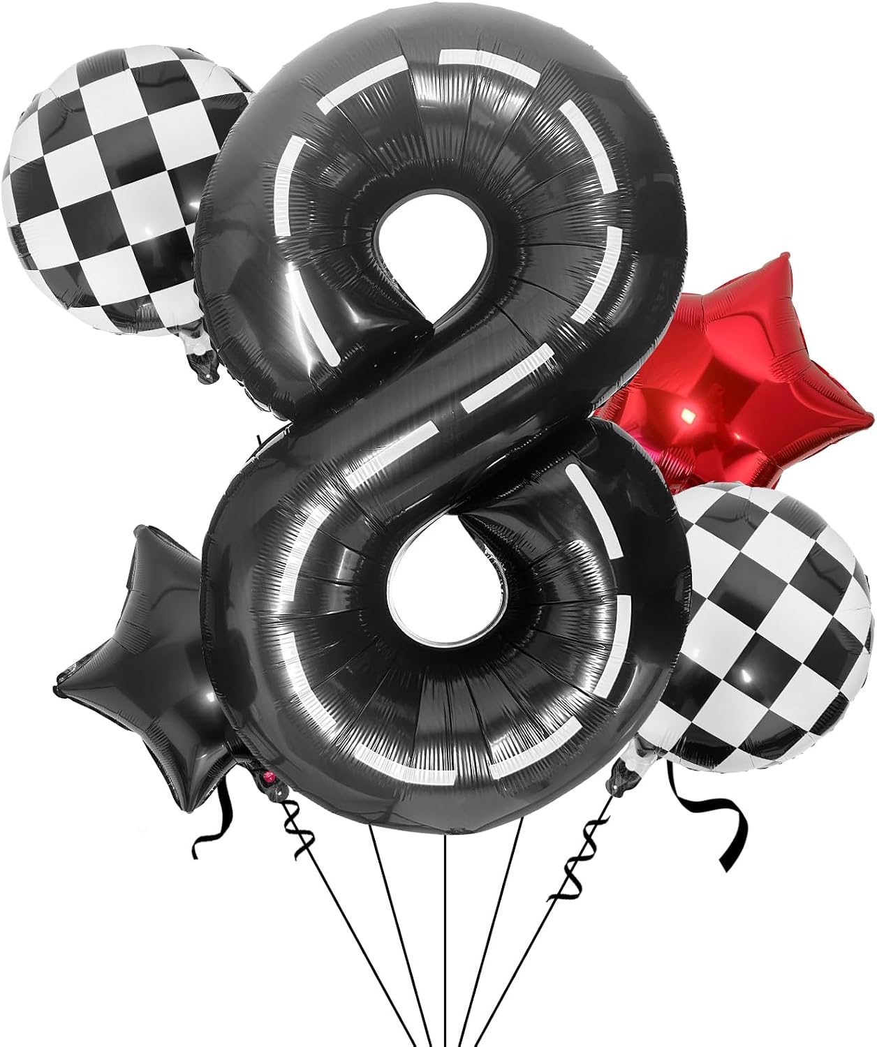 Amazon.com: Race Car 8 Balloons 40 Inch Racetrack Number 8 Balloon ...