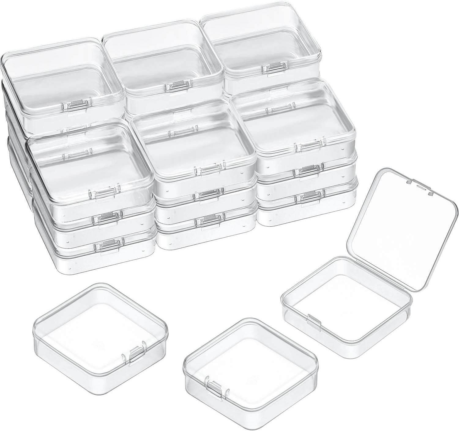 Amazon.com: Kingrol 30 Pack Mini Clear Plastic Storage Containers with ...
