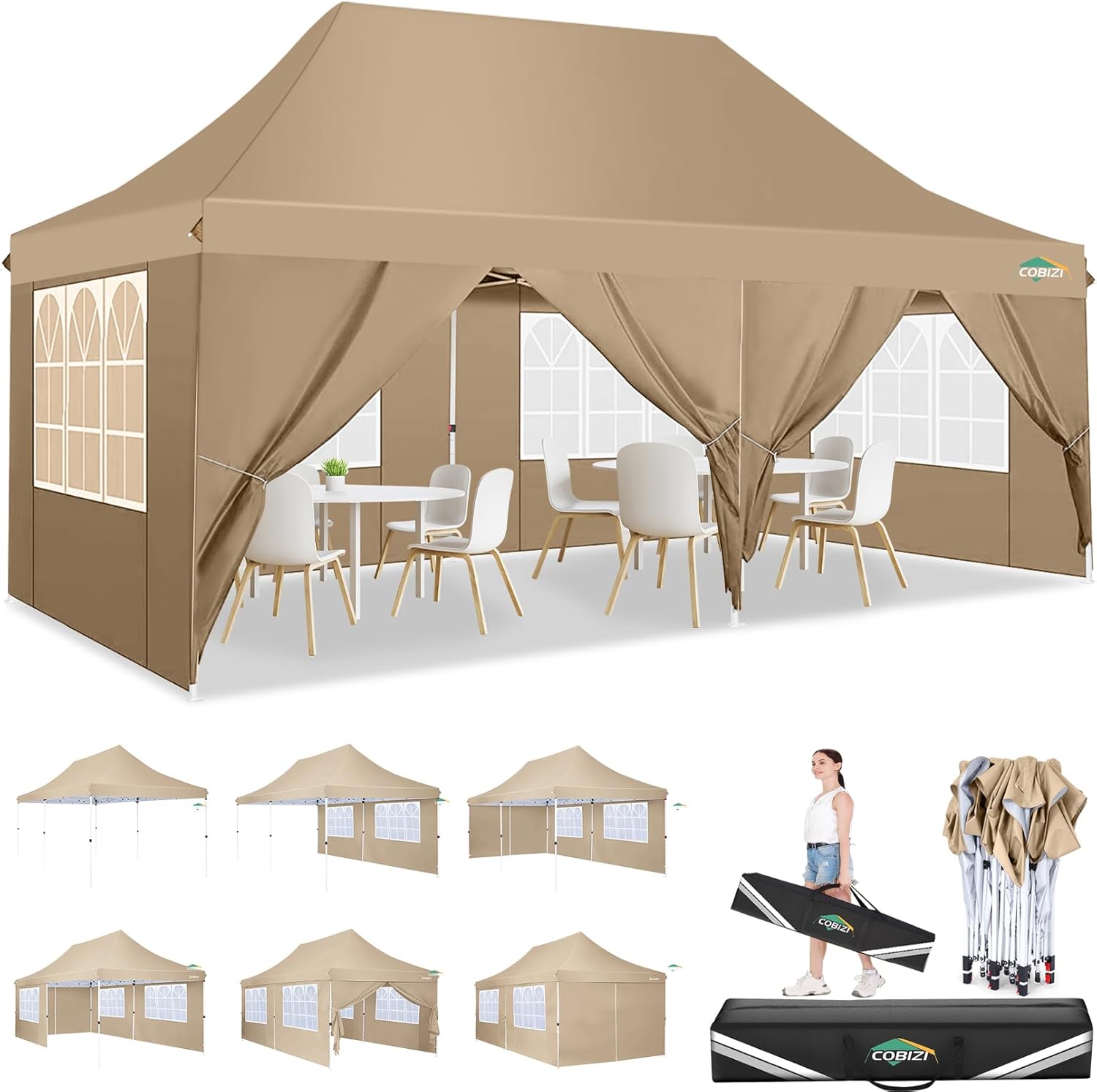 Amazon.de: COBIZI Faltpavillon 3X6m Wasserdicht Stabil Pavillon 3x6m ...