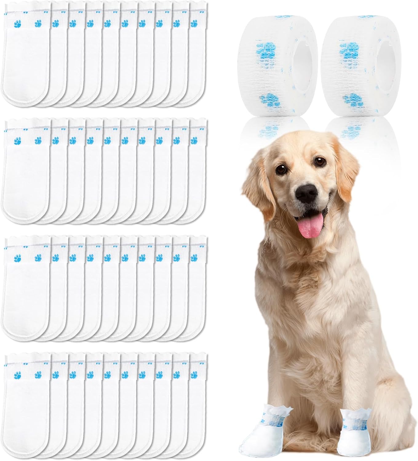 Amazon.com : ziyue 40Pcs Disposable Dog Booties for Paw Protection Dog ...