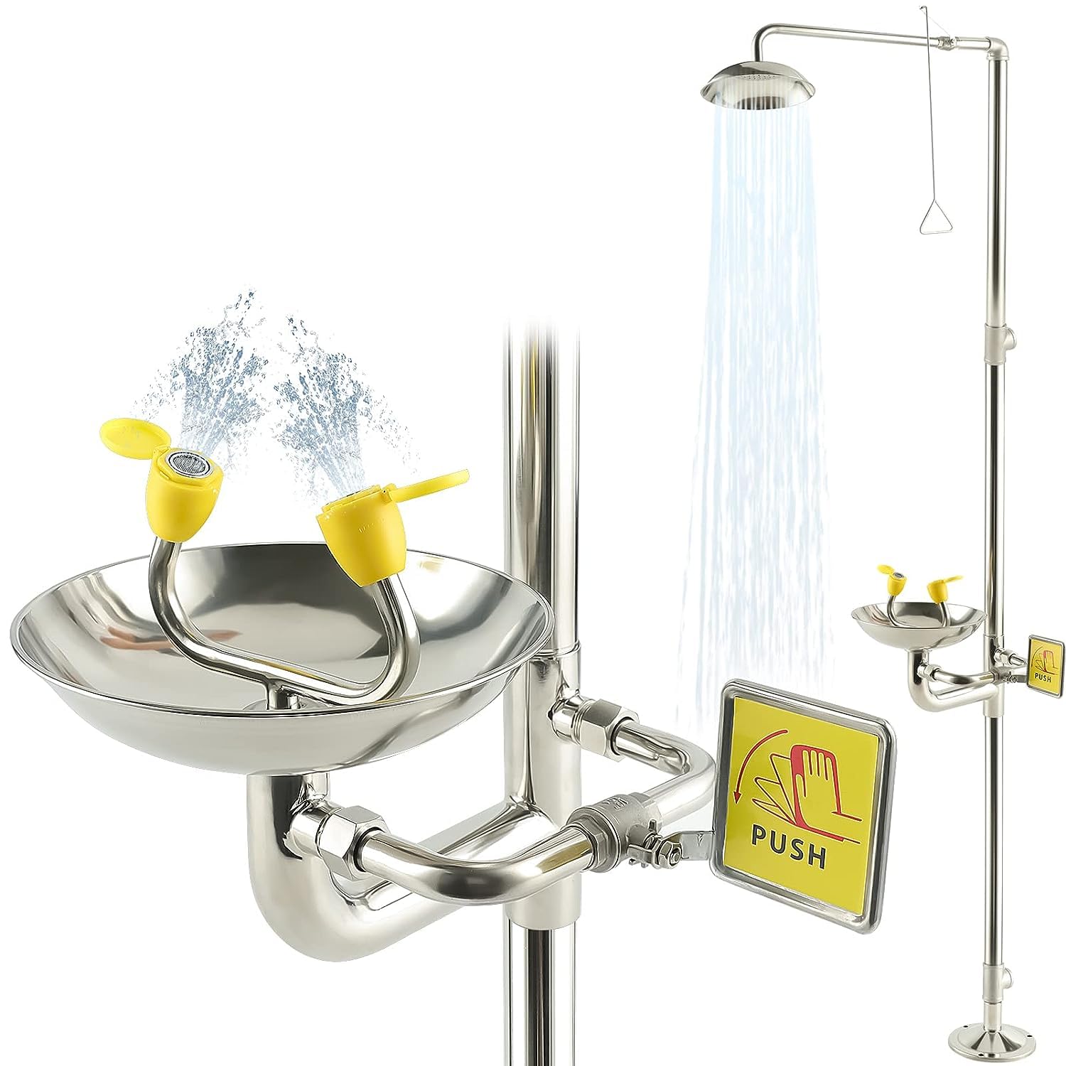 Eye Wash Station Emergency Shower Yeipower Combination Safety Shower ...