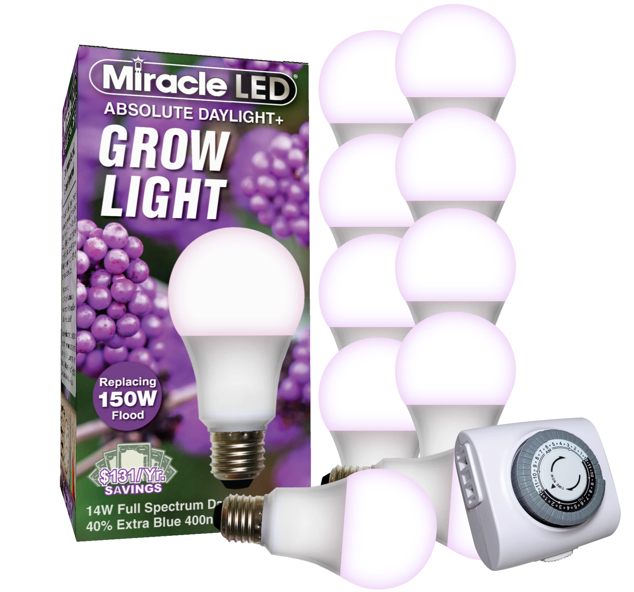 Miracle LED 14W Red & Blue Spectrum Absolute Daylight Plus Grow Light ...