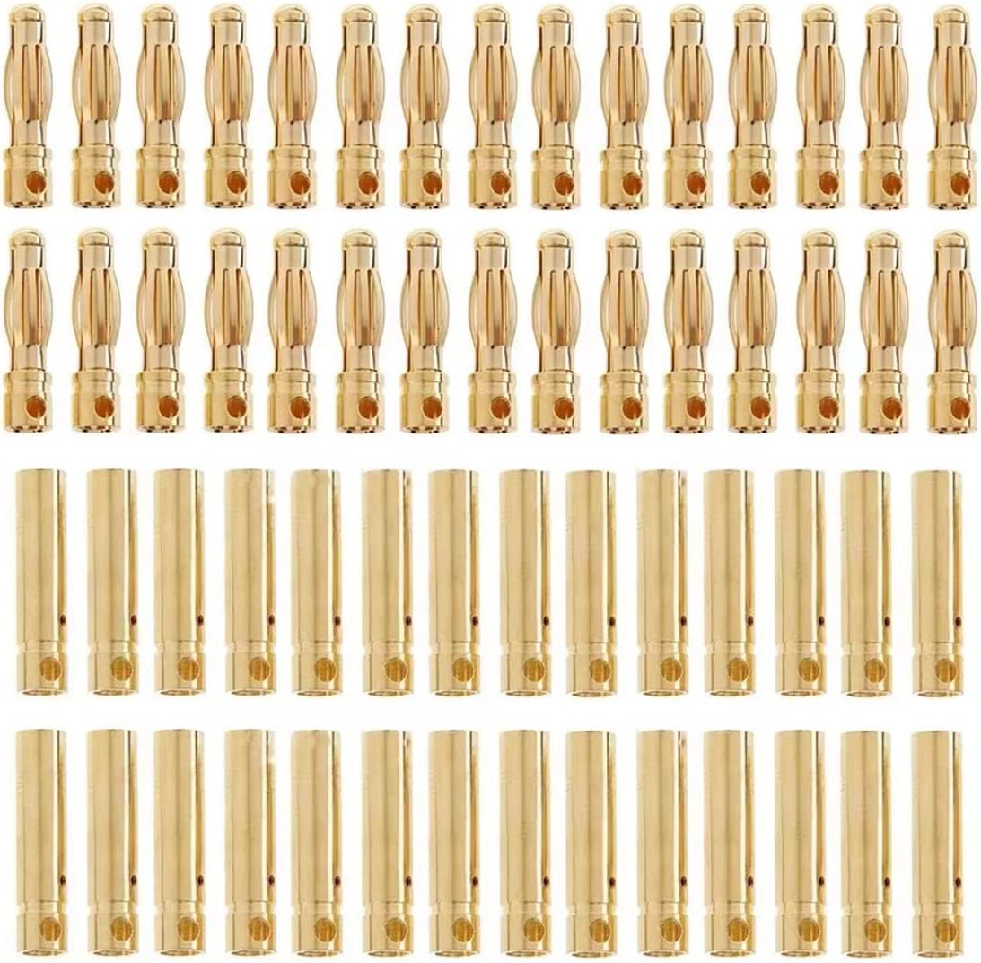 Amazon.com: JFtech 10 Pairs 4.0mm Gold Bullet Banana Connector Plug 4mm ...
