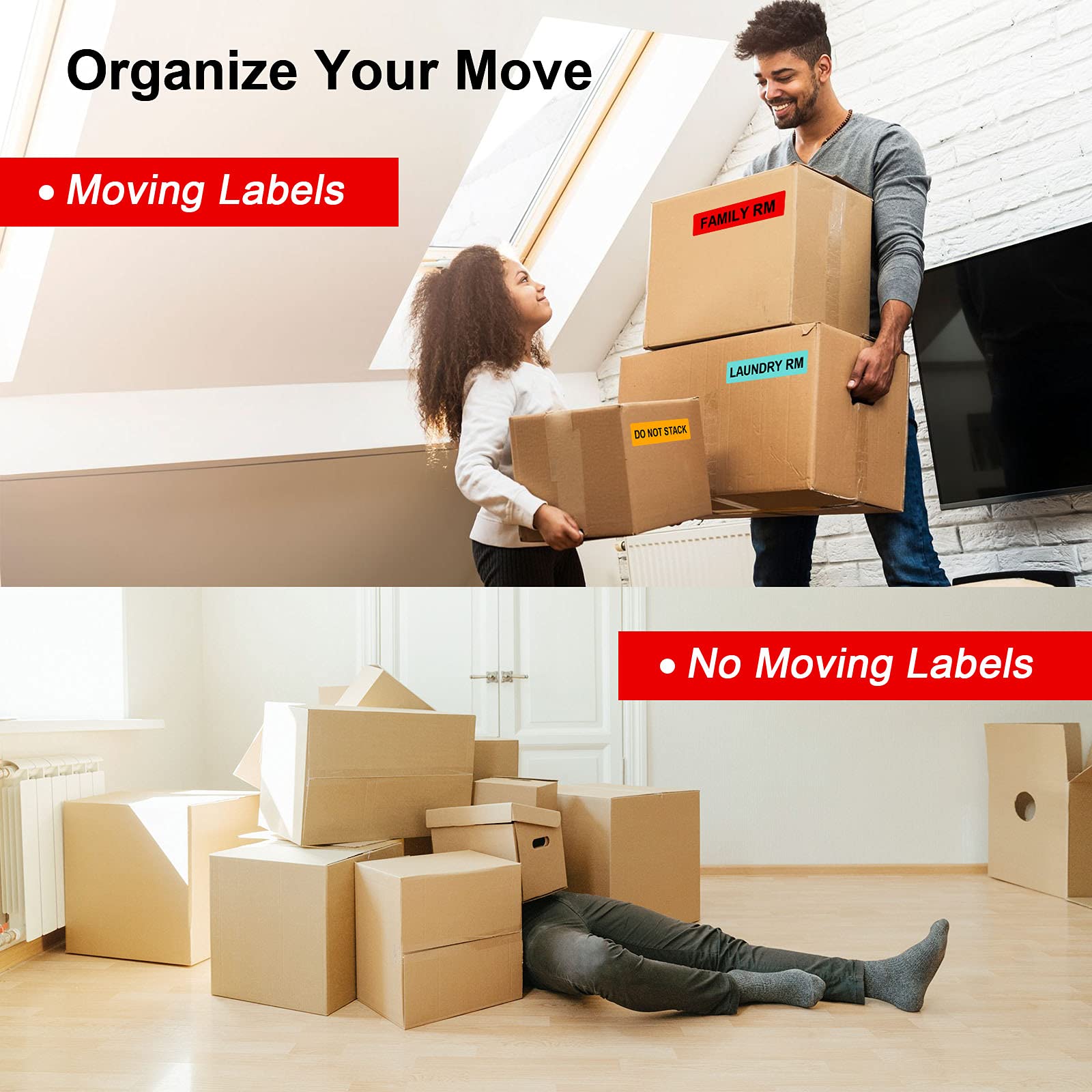 Snapklik.com : Misofuki Moving Labels For Boxes Color Coded 4 Bedroon ...