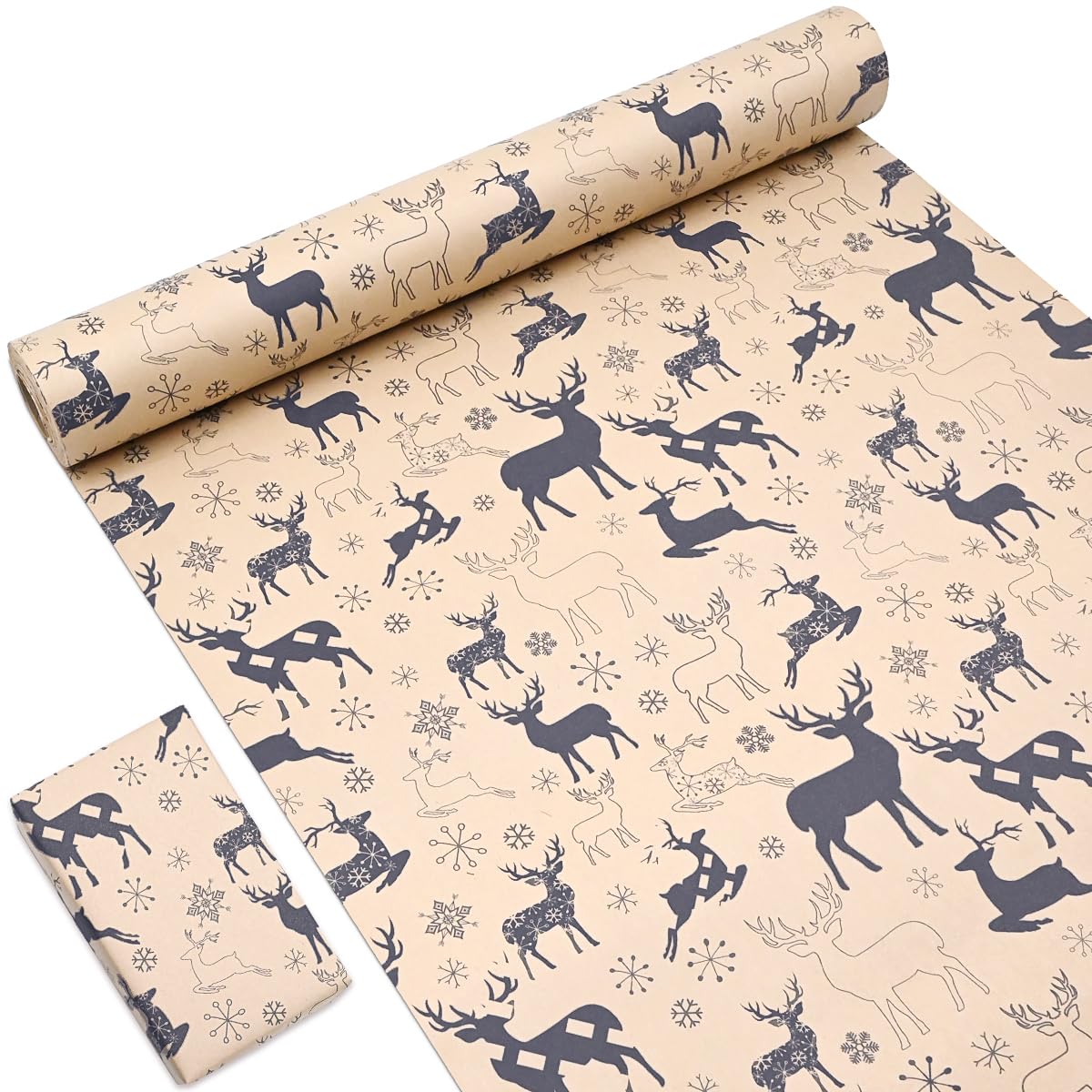OTMVicor Roll of Christmas Wrapping Paper, 15M Recyclable Gift Wrapping ...